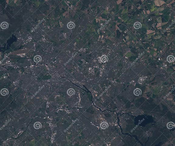 Satellite Map of Berlin Germany, View from Space Stock Photo - Image of ...
