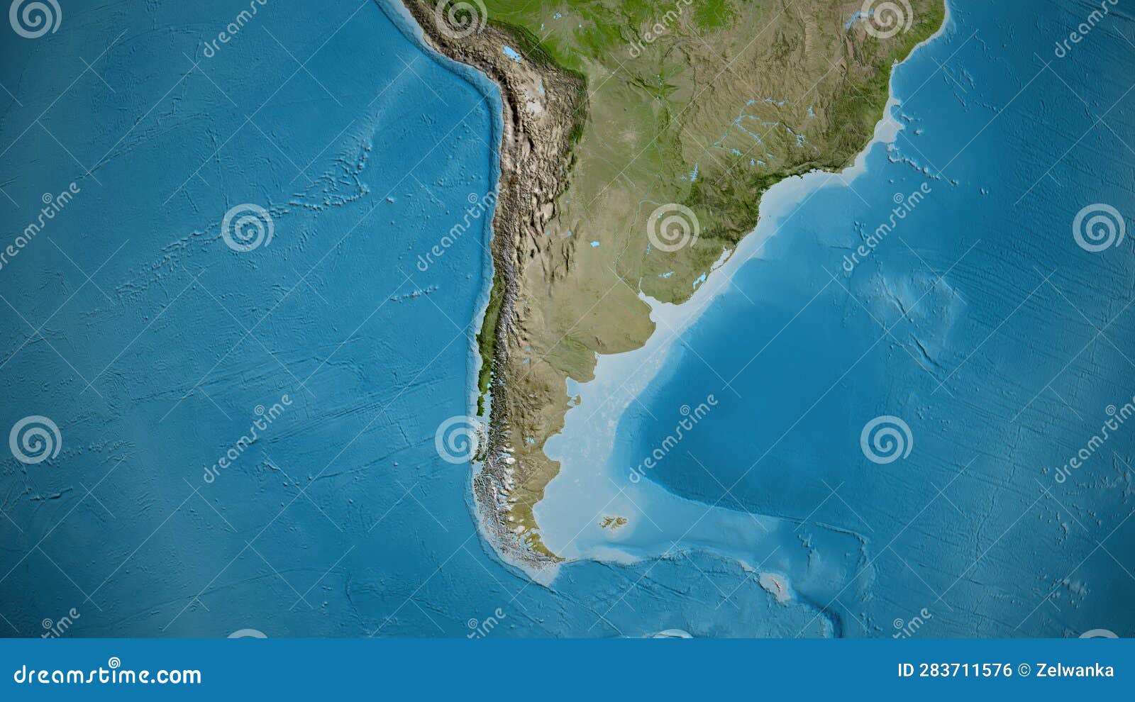 Globe Centered on Chile Neighborhood. Satellite Map Stock Illustration ...