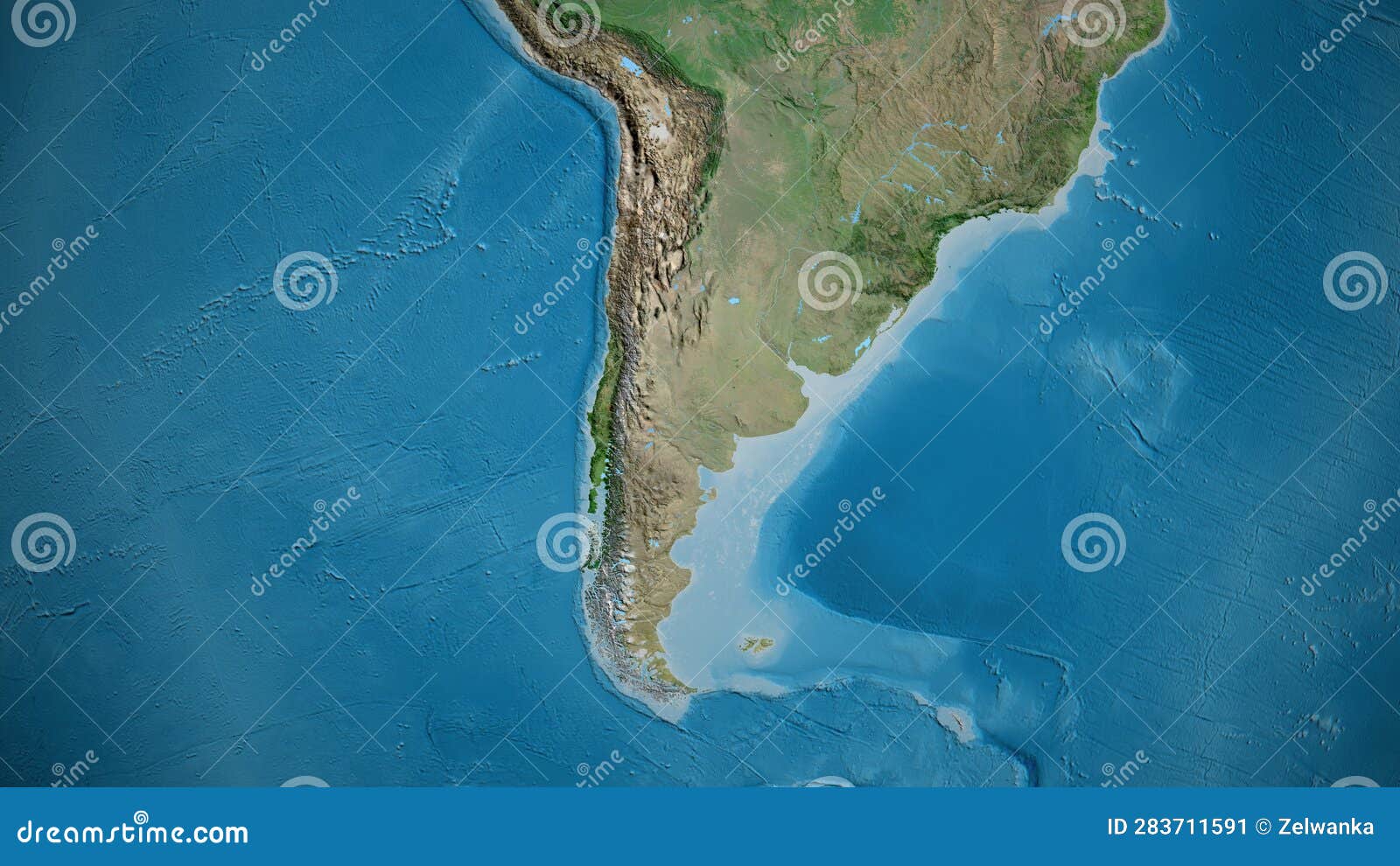 Globe Centered on Chile Neighborhood. Satellite Map Stock Illustration ...