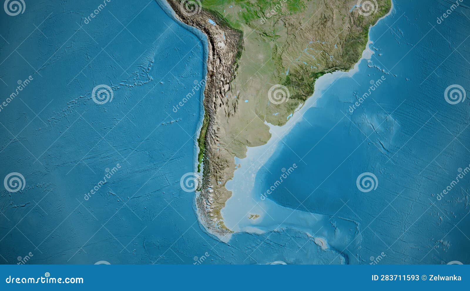 Globe Centered on Chile Neighborhood. Satellite Map Stock Illustration ...