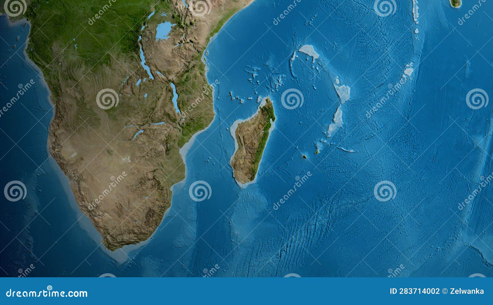 Globe Centered on Madagascar Neighborhood. Satellite Map Stock ...