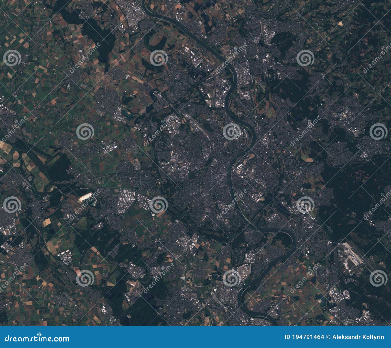 Satellite Map of Cologne Germany, View from Space Stock Photo - Image ...