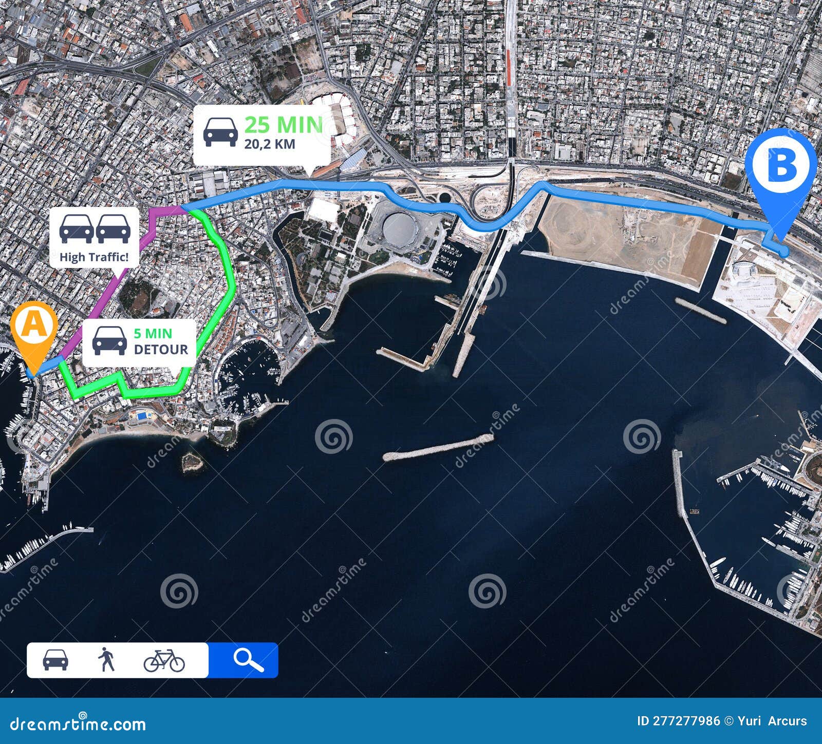 Satellite Map, Direction and Location with Travel Information and ...