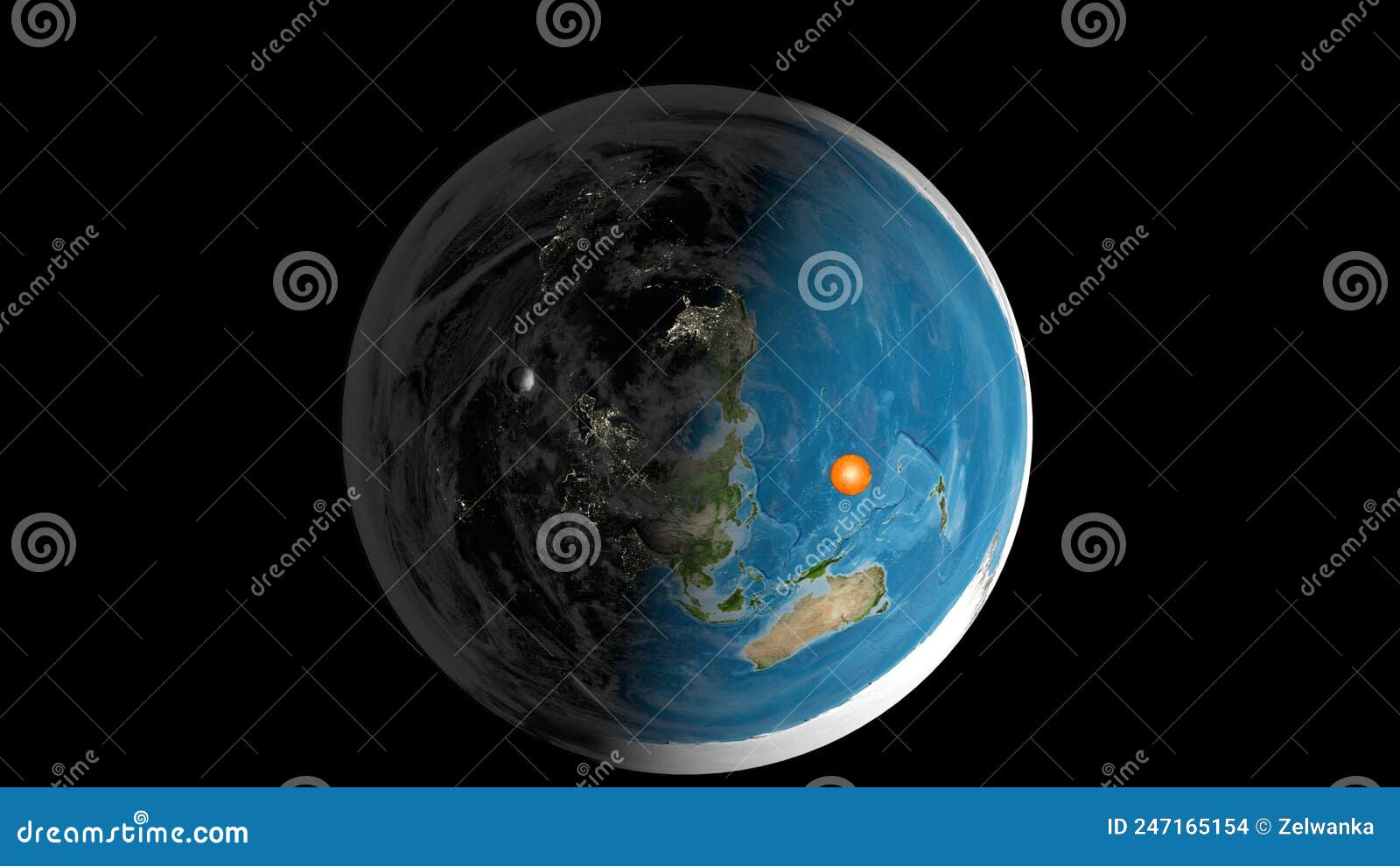 Flat Earth Model. Top View . Stock Illustration - Illustration of flat ...