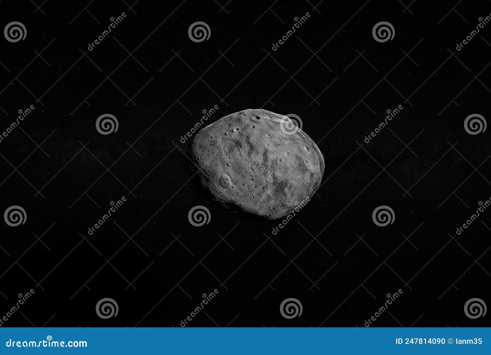 Satellite Martian Phobos Spinning in the Outer Space. 3d Render Stock ...