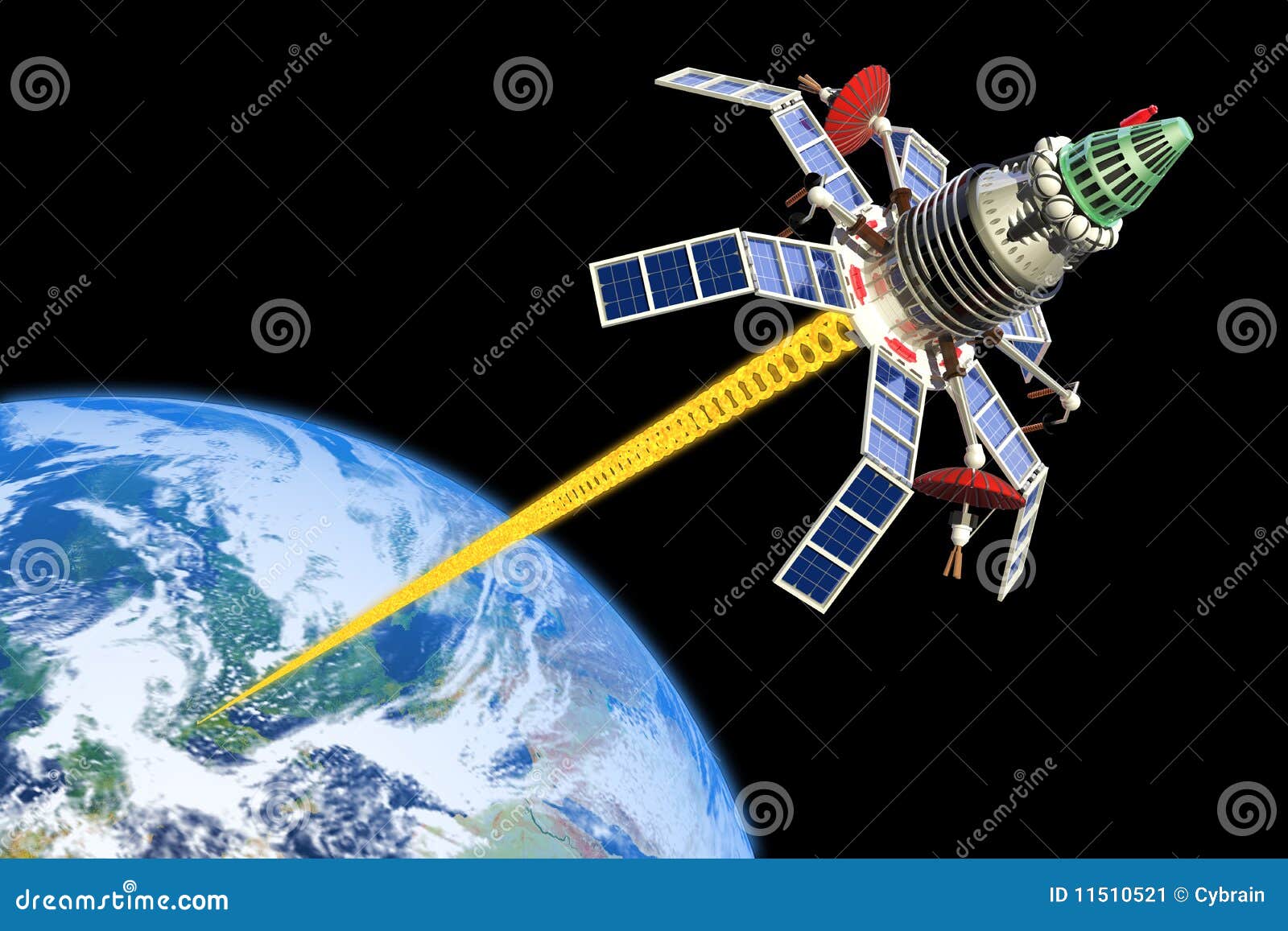 Satellite militaire illustration stock. Illustration of science - 11510521