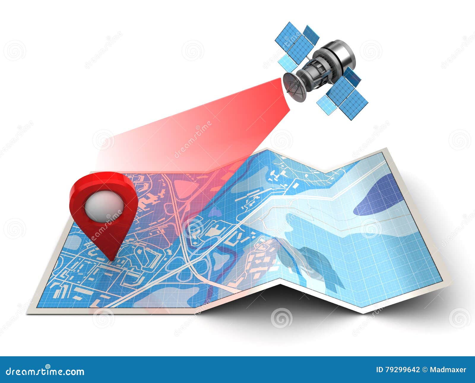 Satellite navigation stock illustration. Illustration of place - 79299642