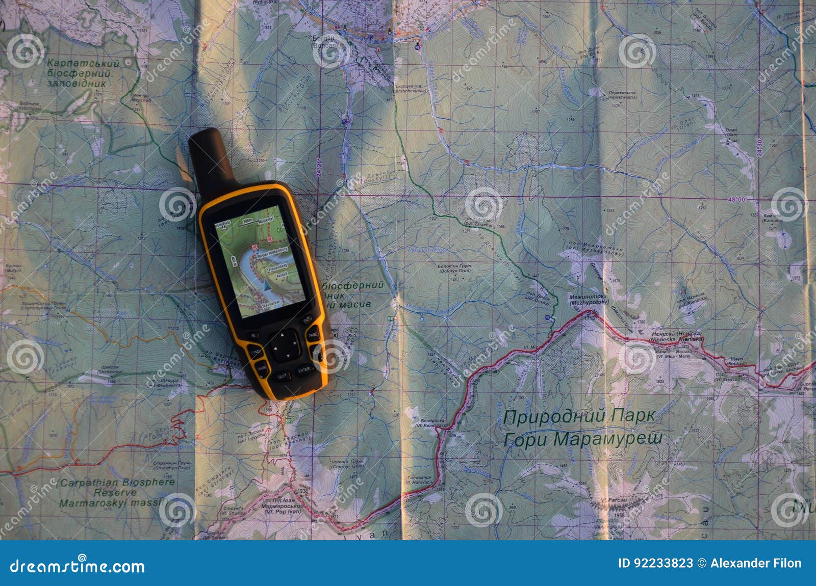 Satellite Navigation on Map Stock Image - Image of east, display: 92233823