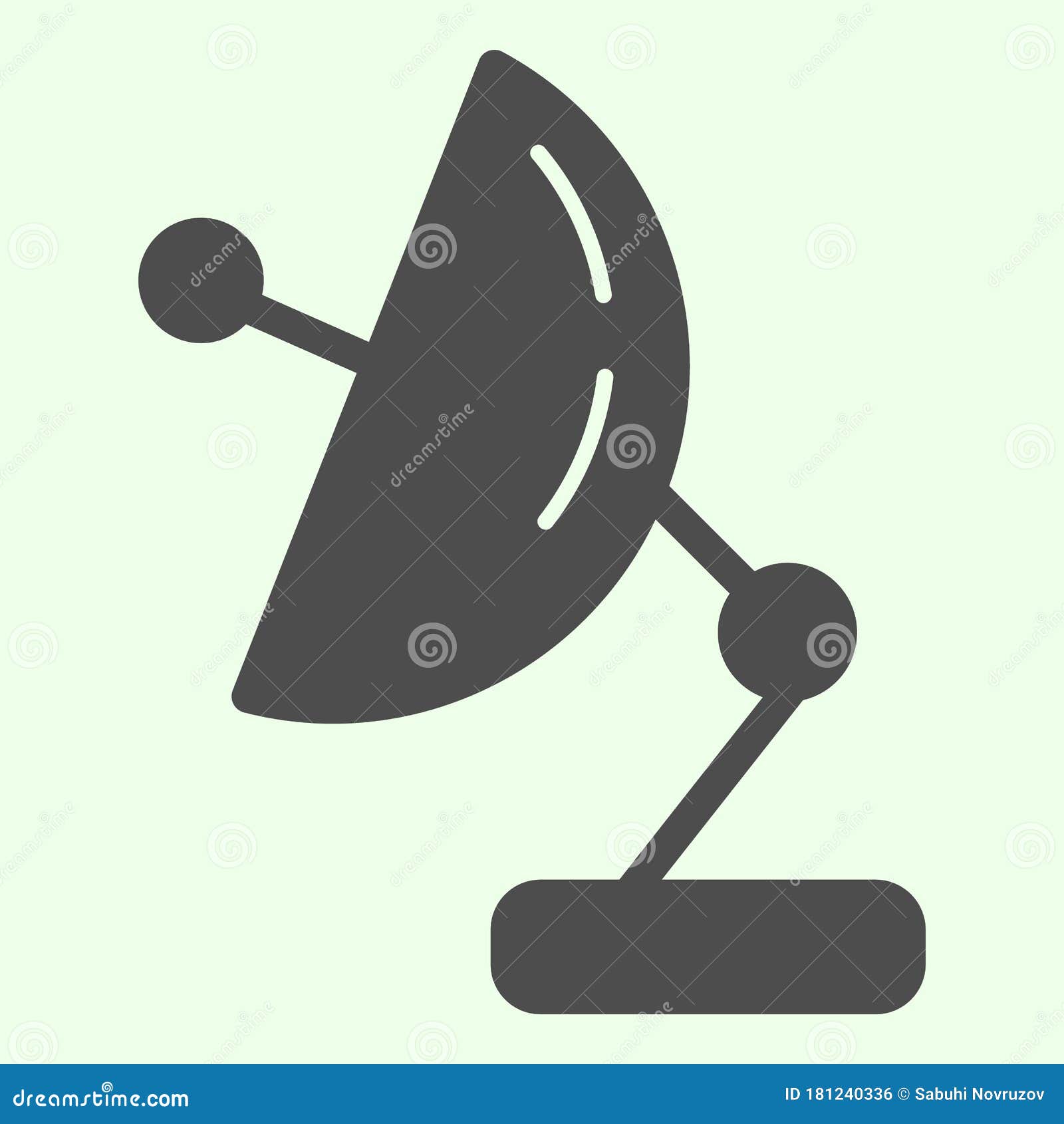 Satellite Observation Dish Thin Line Icon Aerials Parabolic Antenna