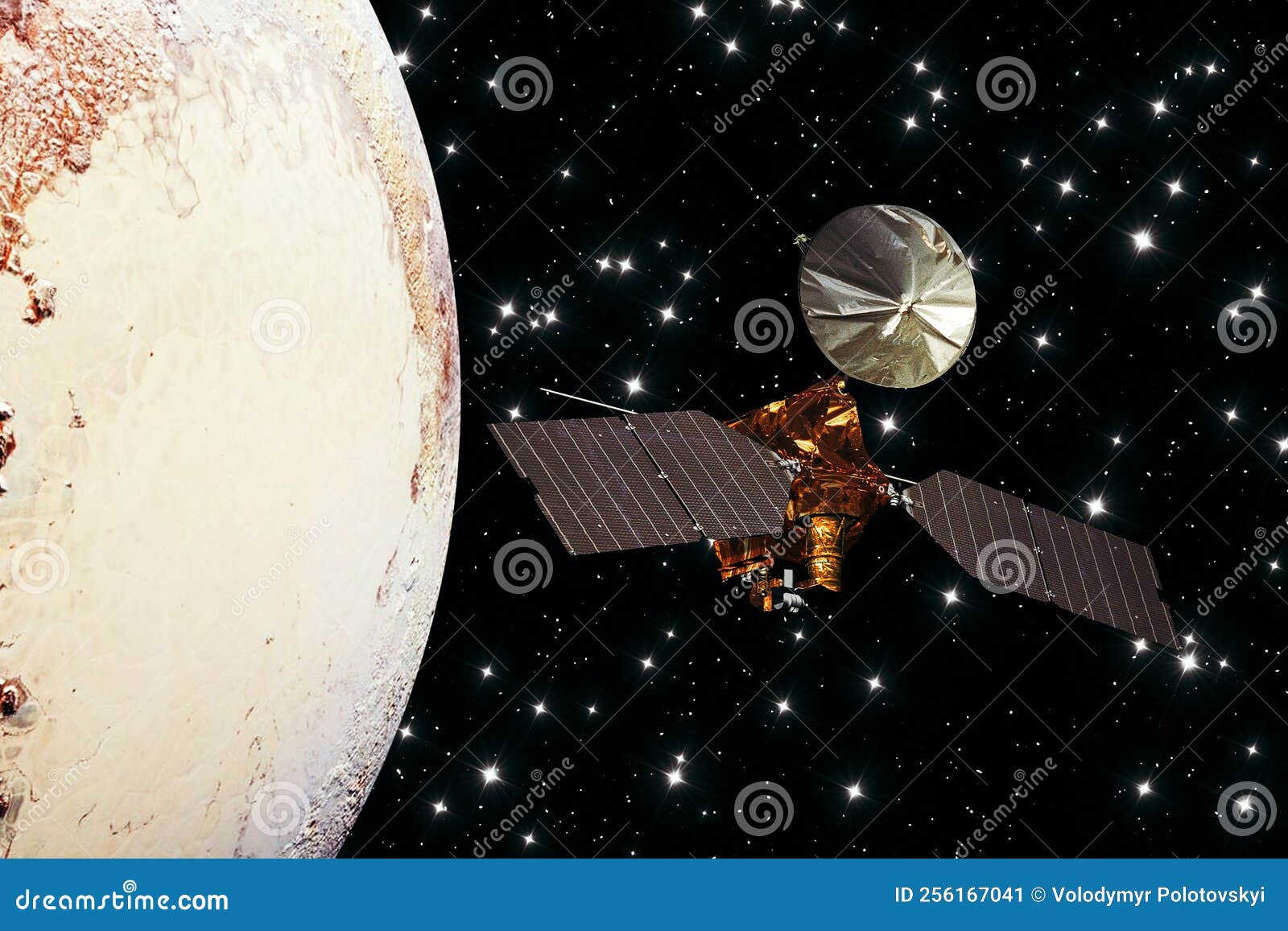 A Satellite Observes a Pluto Planet. the Elements of this Image ...