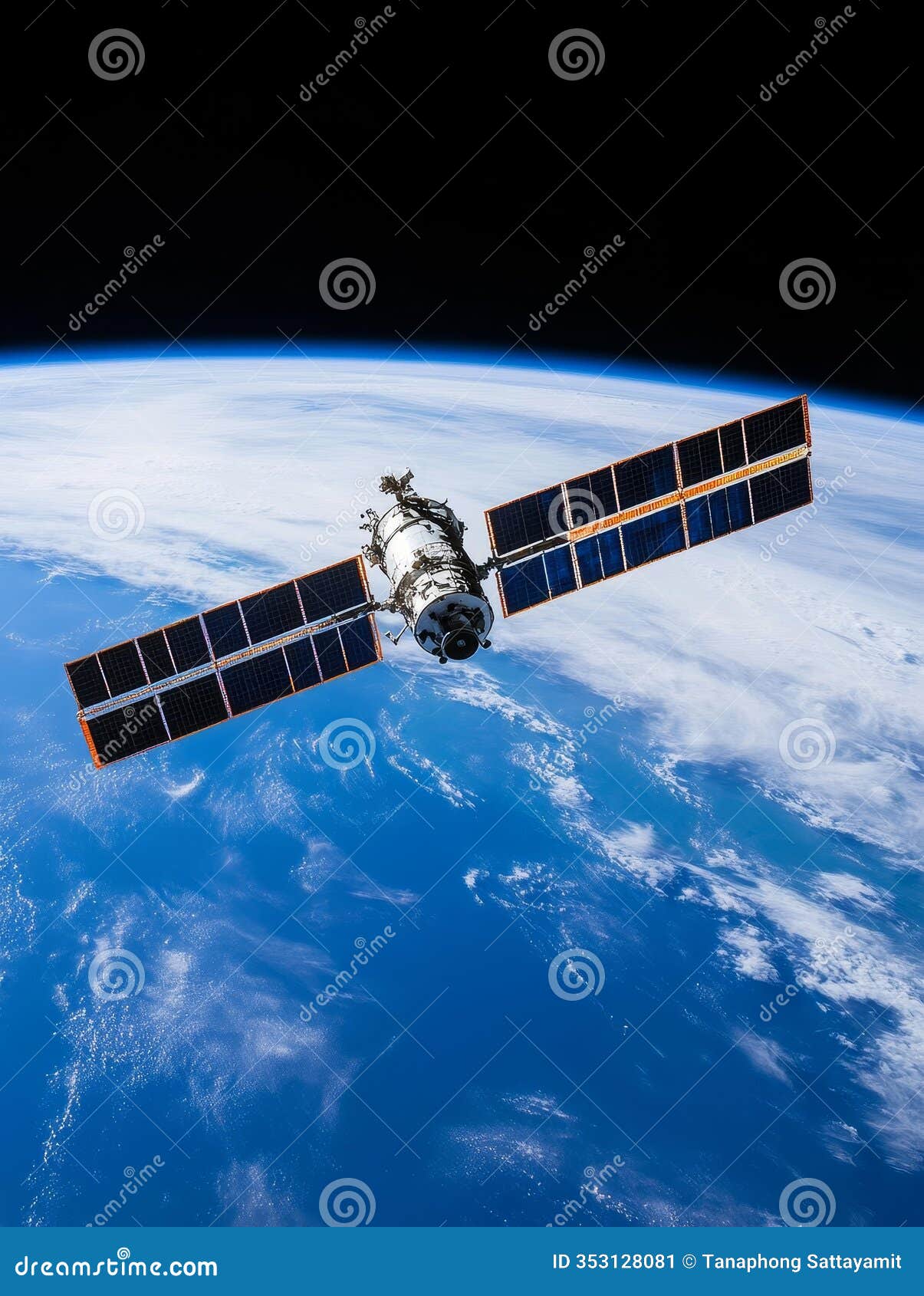 Satellite Orbiting Earth Spacecraft Technology Exploration Orbit Cosmos ...