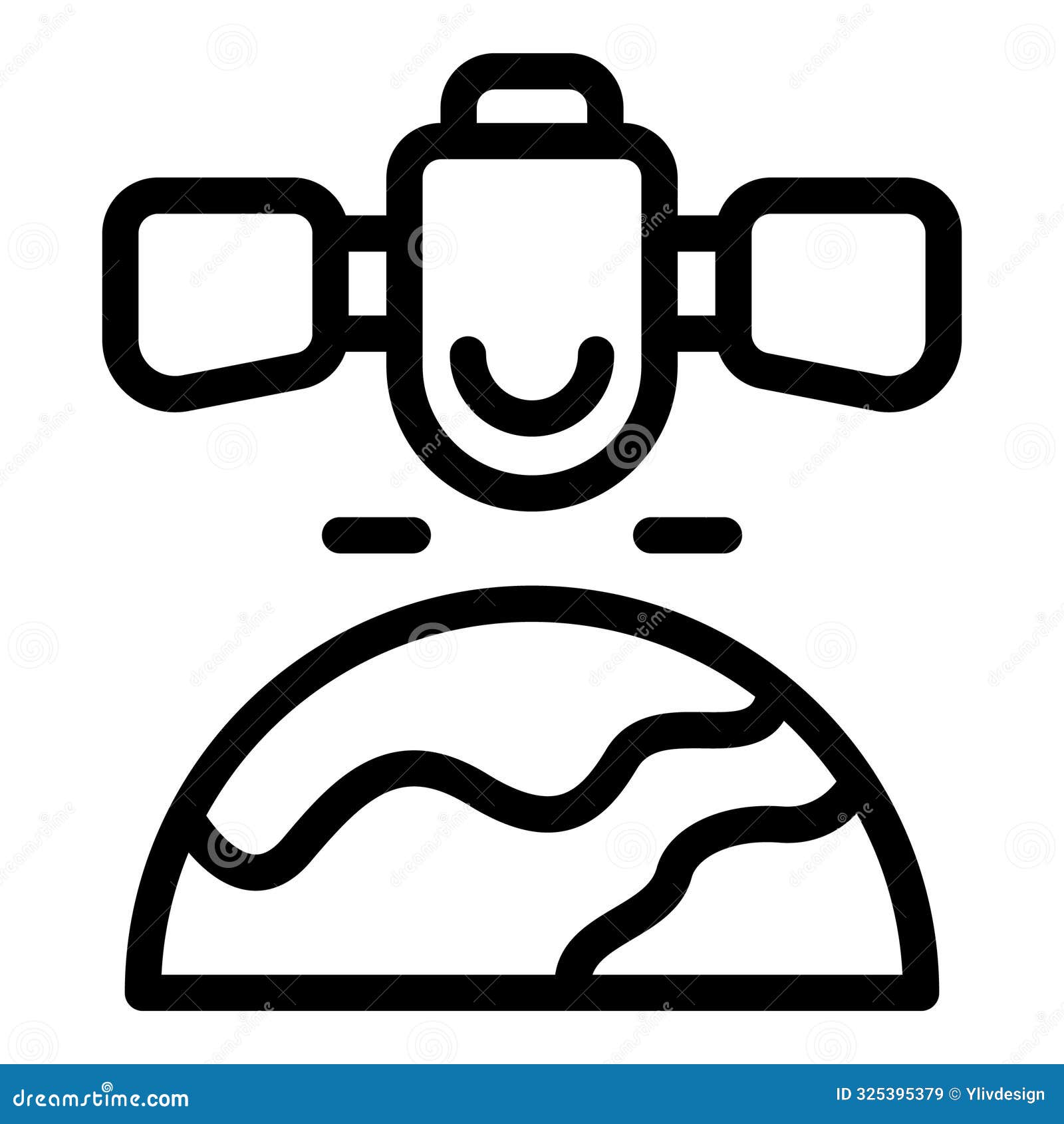 Satellite Orbiting Earth Transmitting Data Signal Icon Stock ...