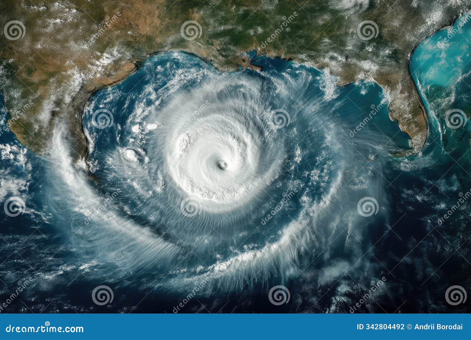 Satellite Perspective of a Powerful Hurricane Formation. Stock ...