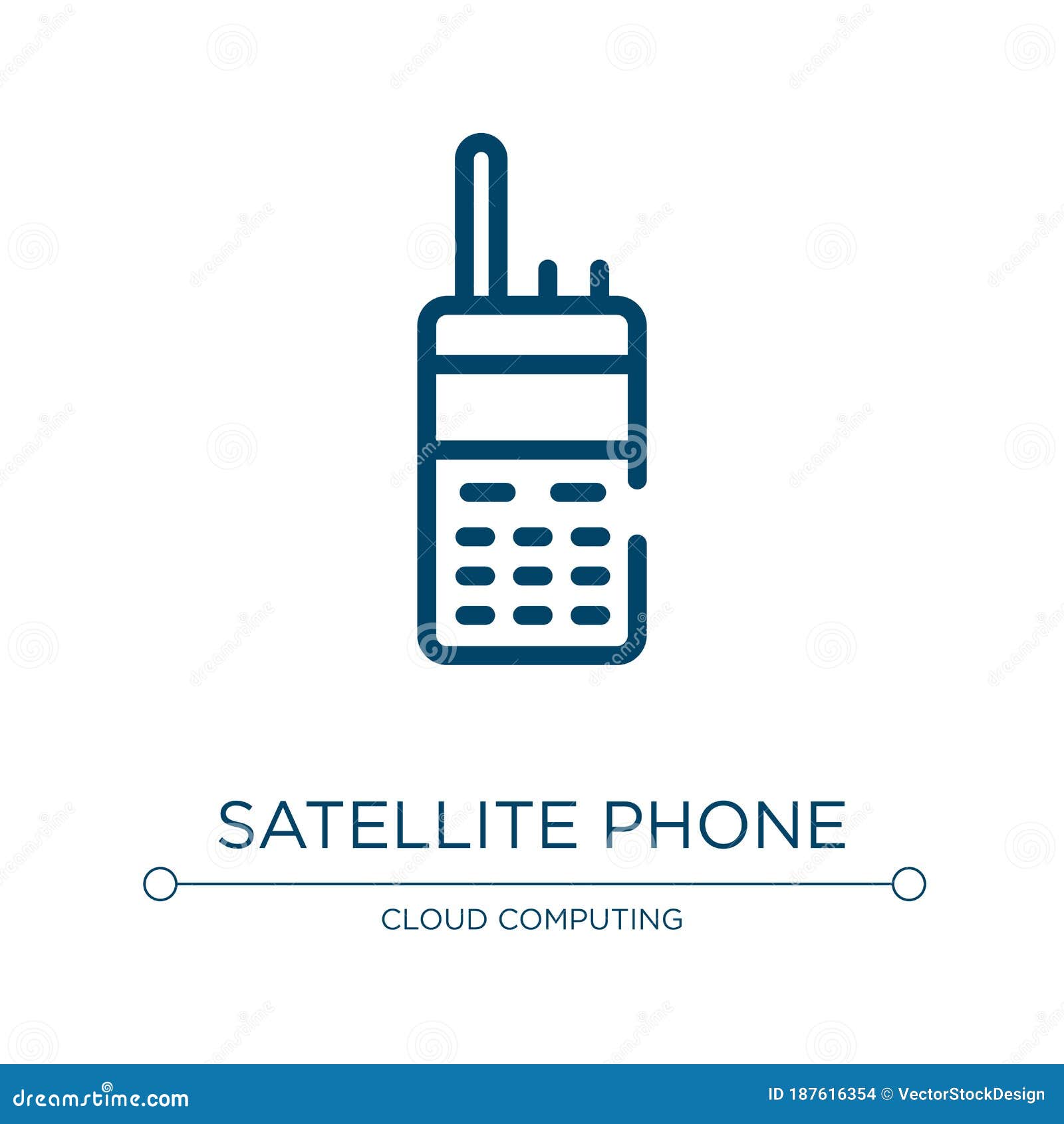 Satellite Phone Icon. Linear Vector Illustration from Material Devices ...