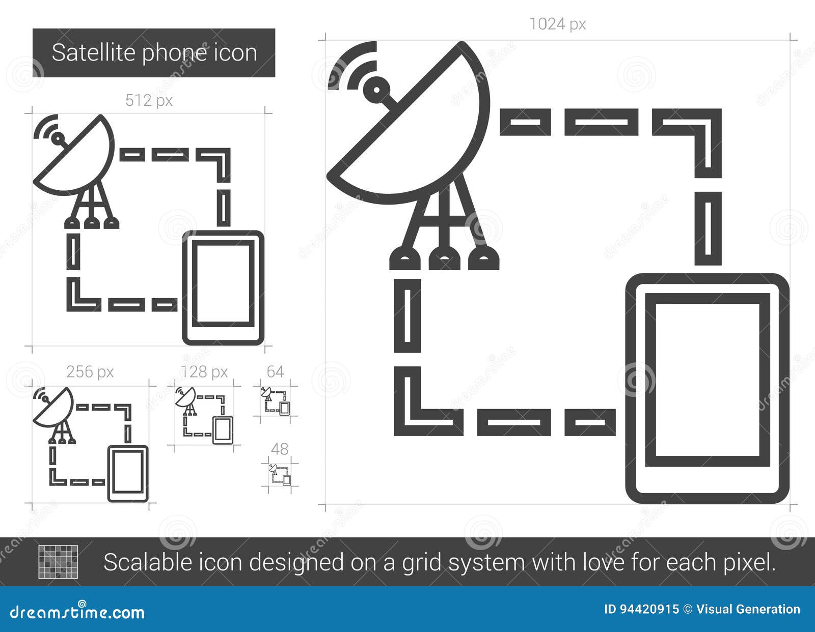 Satellite Phone Icon. Linear Vector Illustration From Material Devices ...