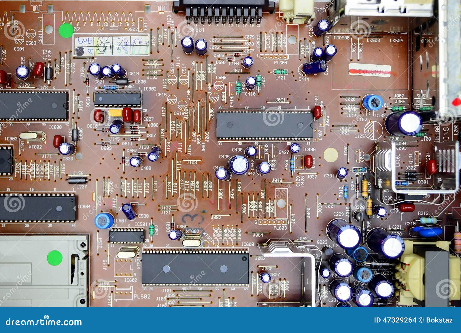 Satellite Receiver PCB Board with Electronic Parts Stock Photo - Image ...