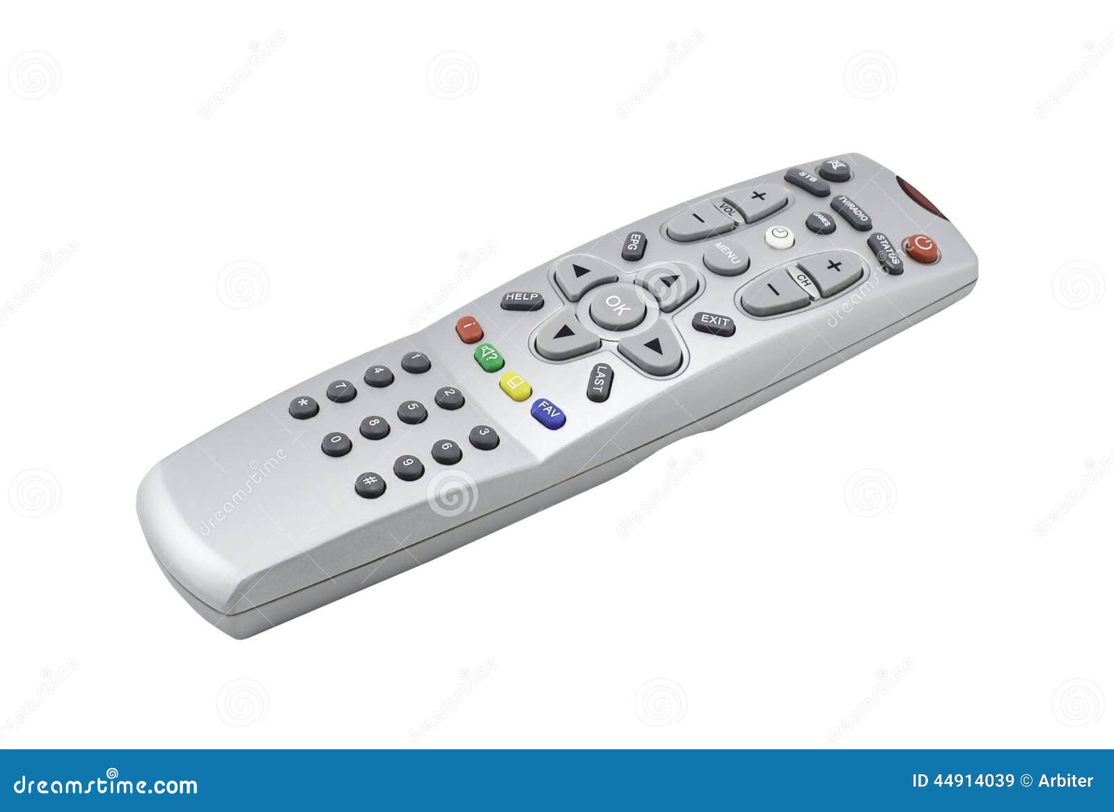 Satellite Receiver Remote Control Stock Image - Image of buttons, white ...