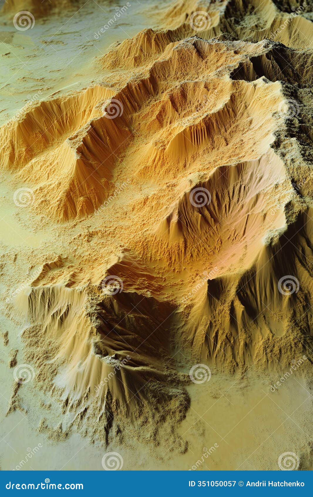 Satellite Scan of a Desert Landscape Rendered in 3D Using GIS and LiDAR ...
