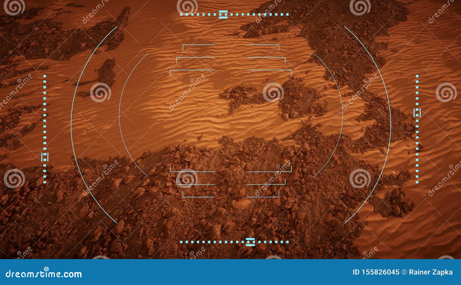 Satellite Scan Over the Mars 3d Rendering Stock Illustration ...