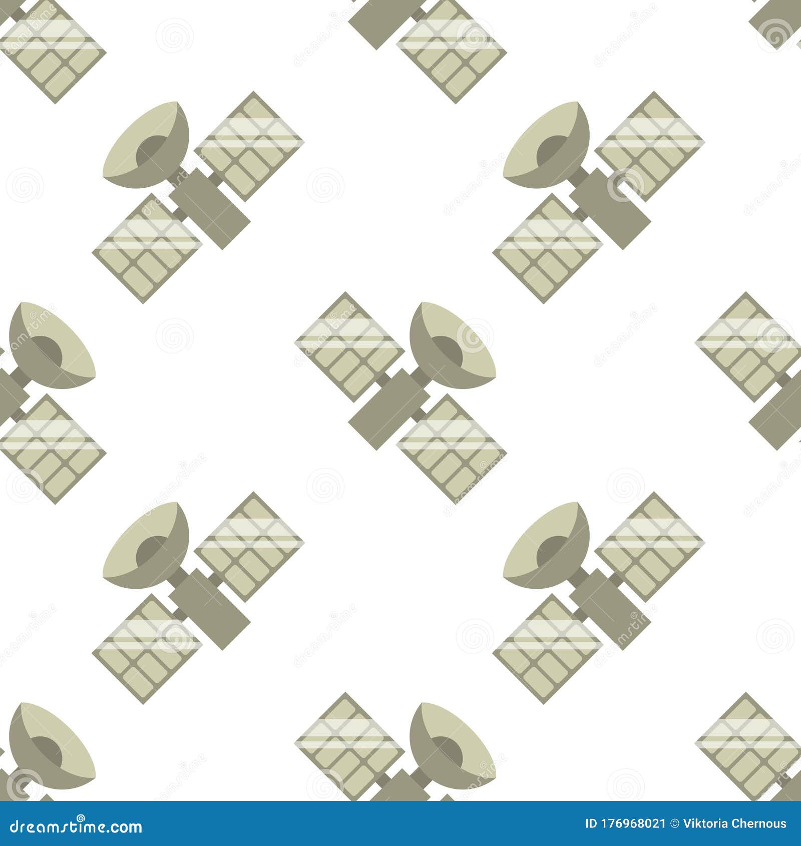 Satellite Seamless Doodle Pattern, Vector Illustration Stock ...