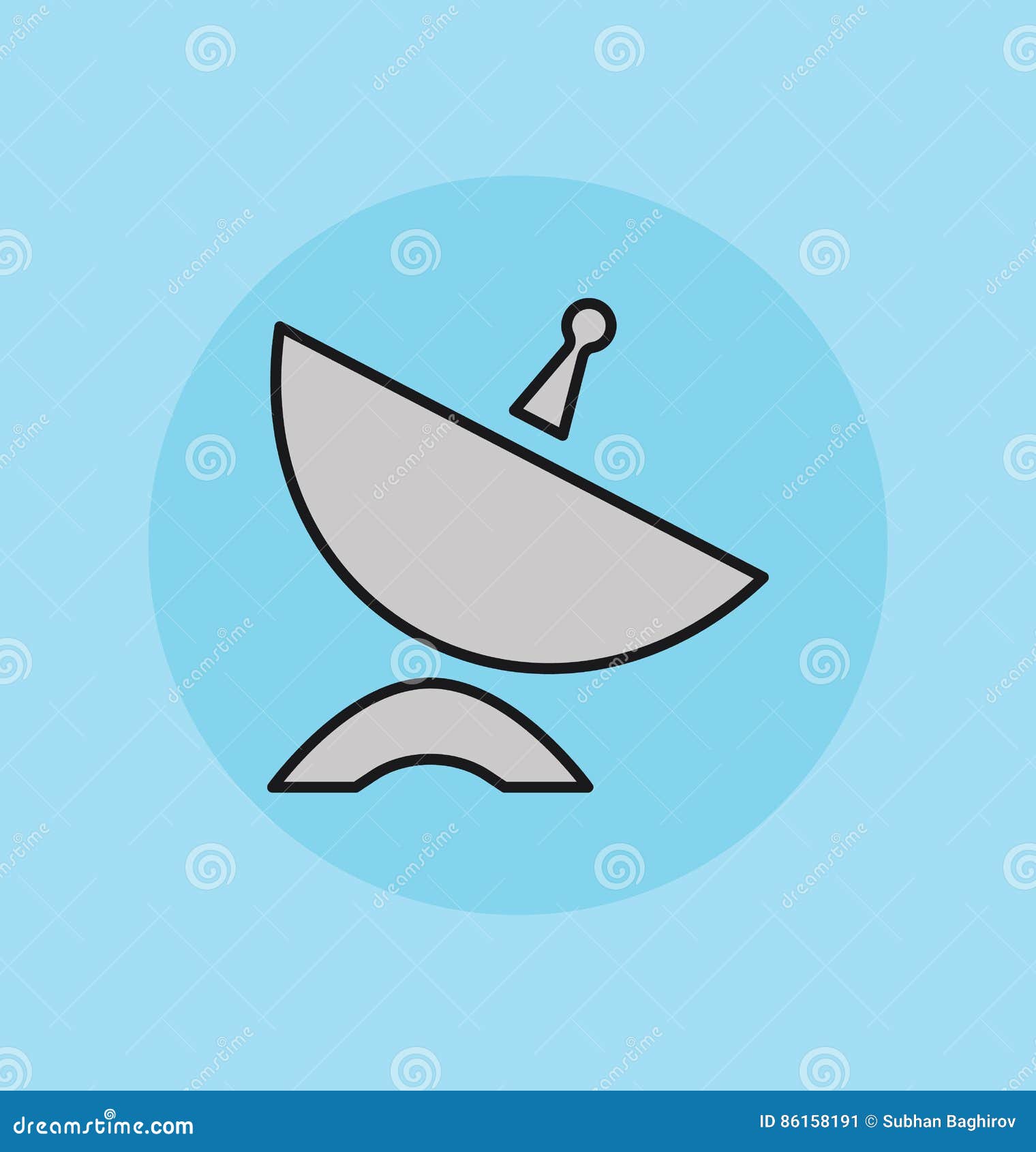 Satellite Signal Dish Receiver. Stock Vector - Illustration of internet ...