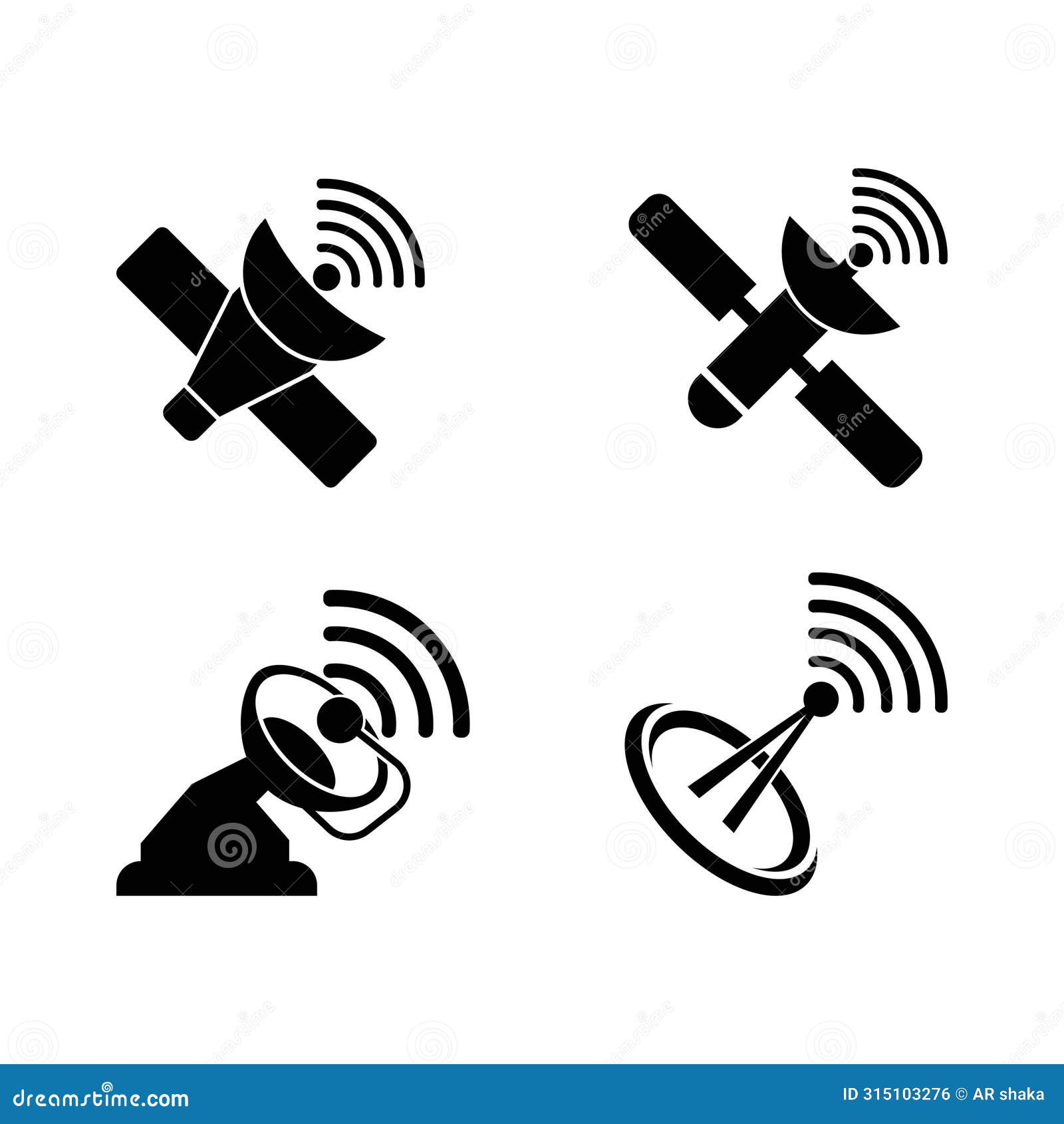 Satellite Signal Icon Symbol,vector Illustration Design Template Stock ...