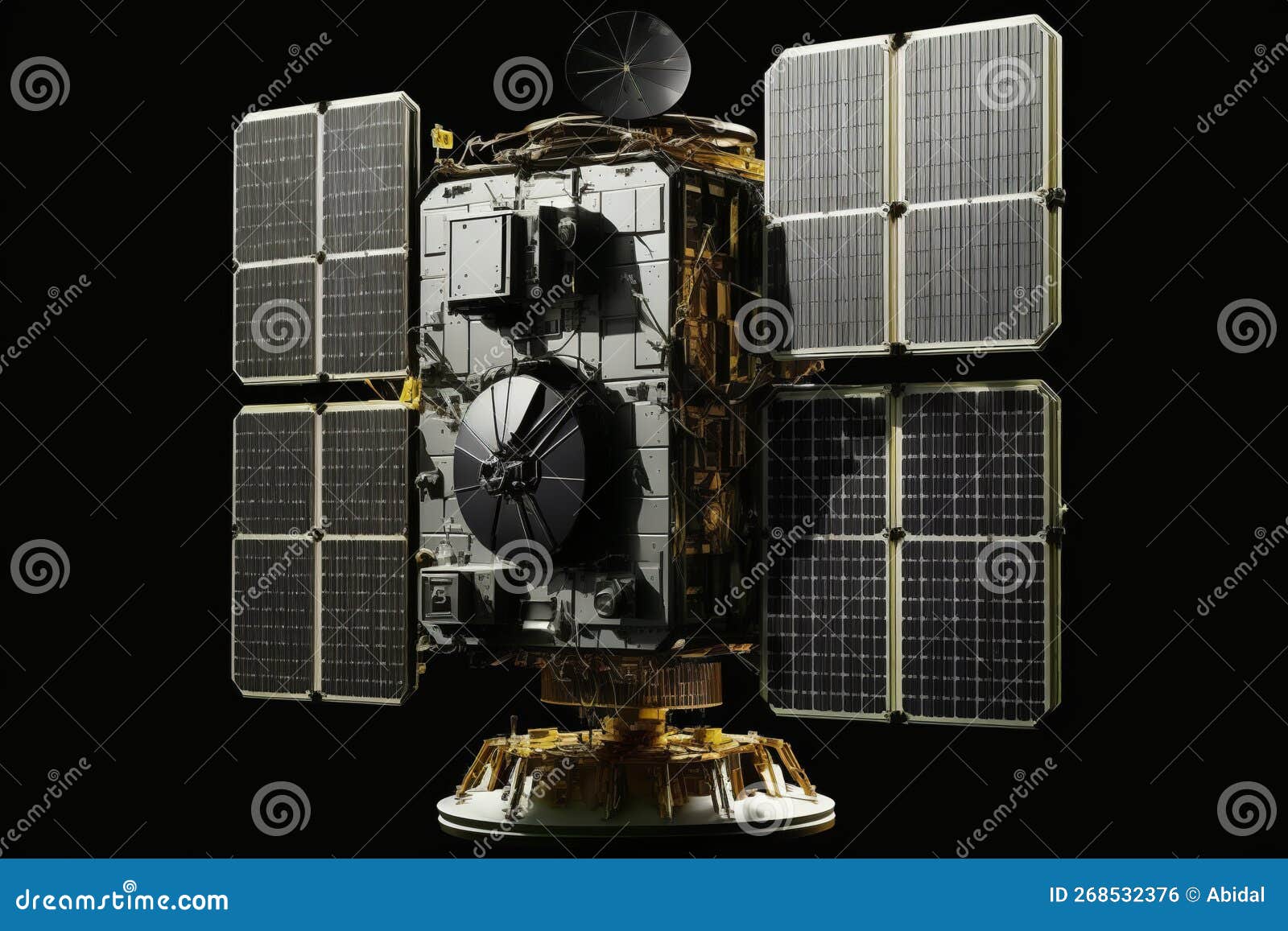 Satellite with Solar Panels Isolated in Space Stock Illustration ...