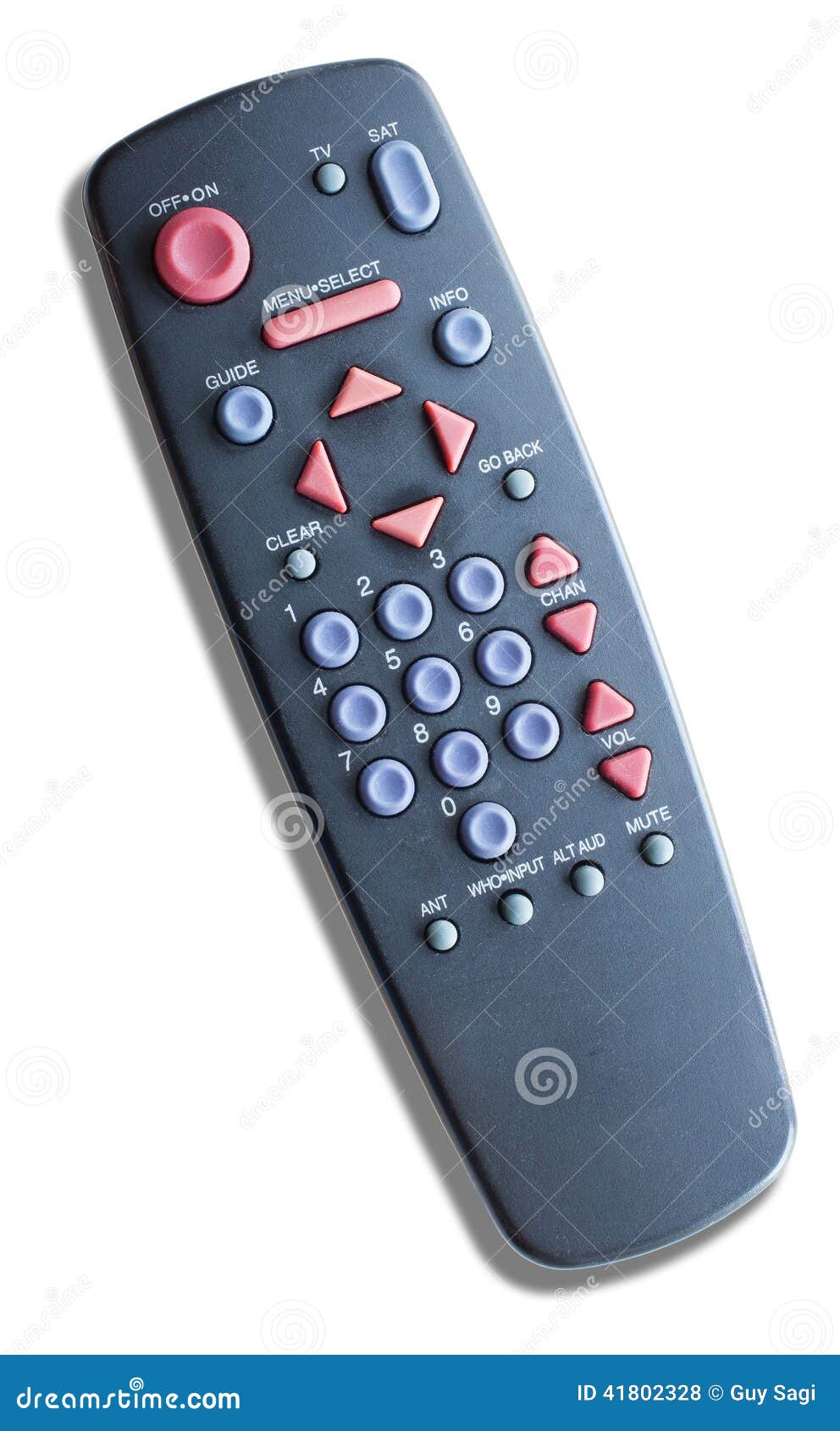 Satellite Television Remote Stock Photo - Image of back, numbers: 41802328