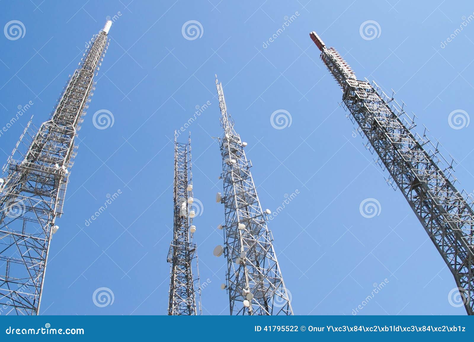 Satellite towers stock photo. Image of receiver, broadcast - 41795522