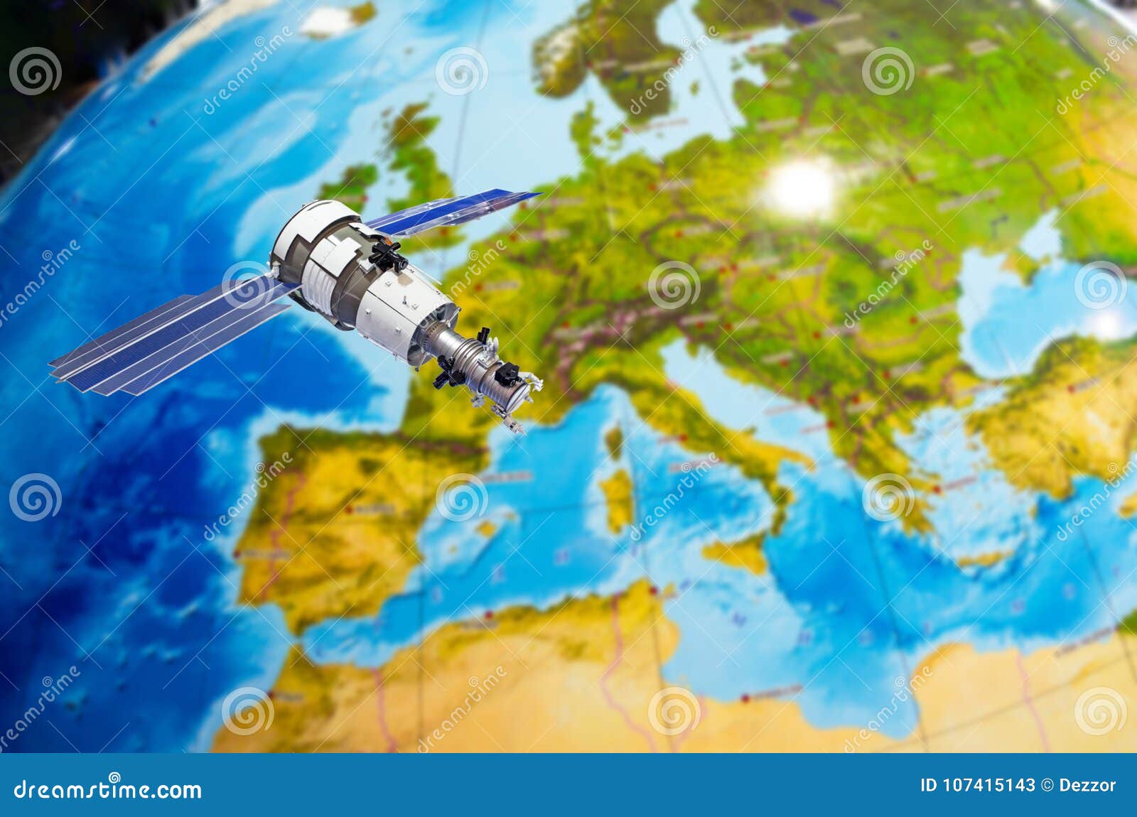 Satellite Map Of Europe Are Covered By Clouds. Royalty-Free Stock ...