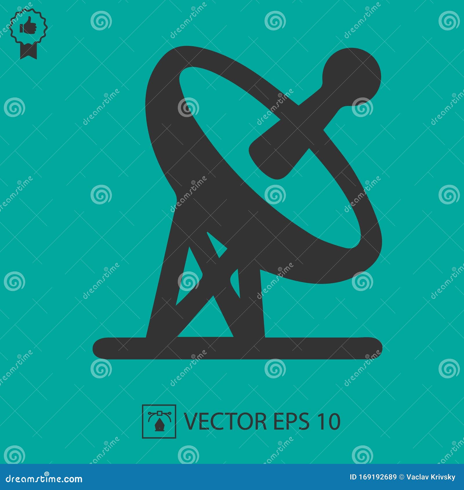 Satellite tv vector icon. stock vector. Illustration of signal - 169192689