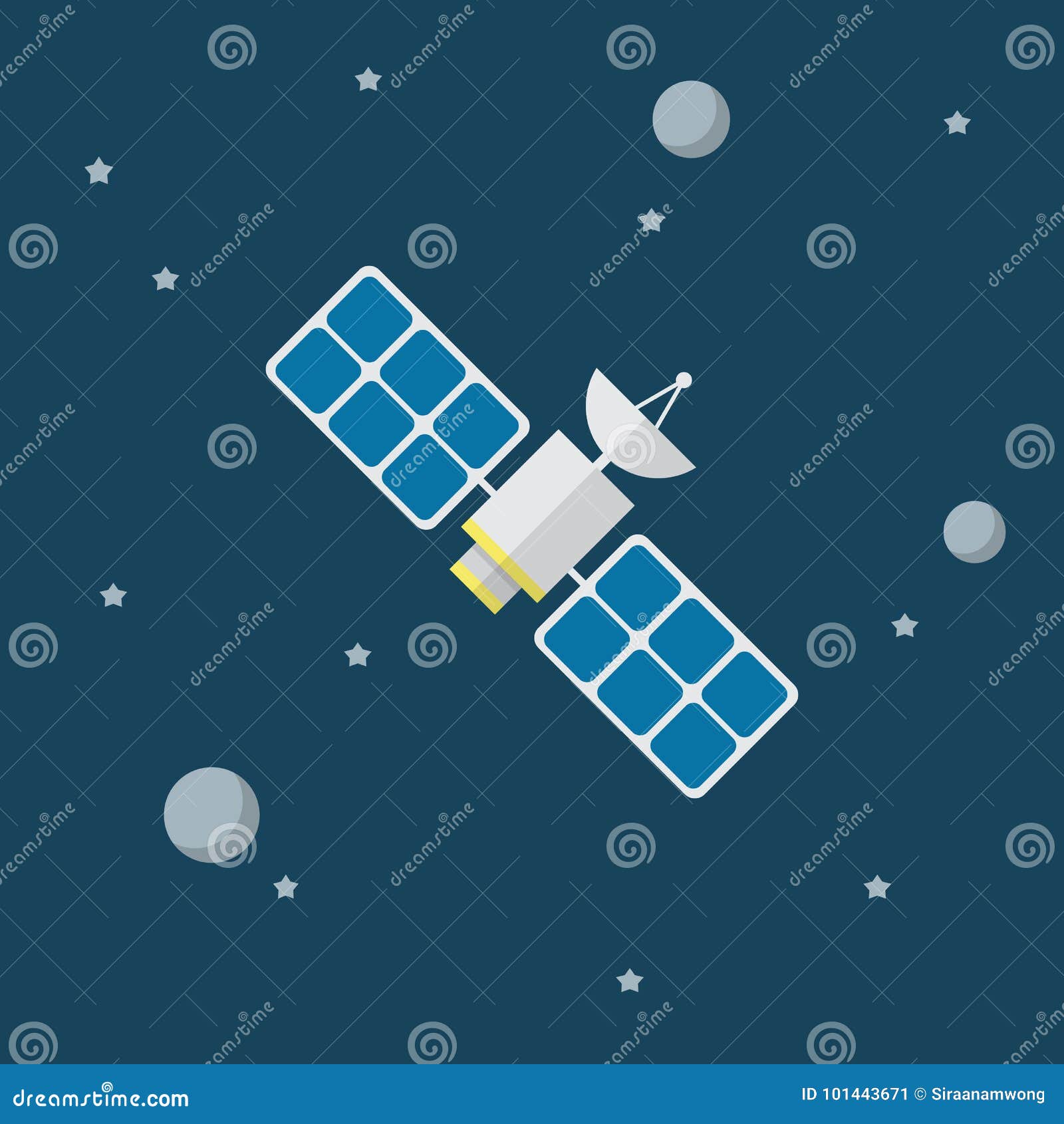 GPS Satellite Vector Illustration Cartoon Style | CartoonDealer.com ...