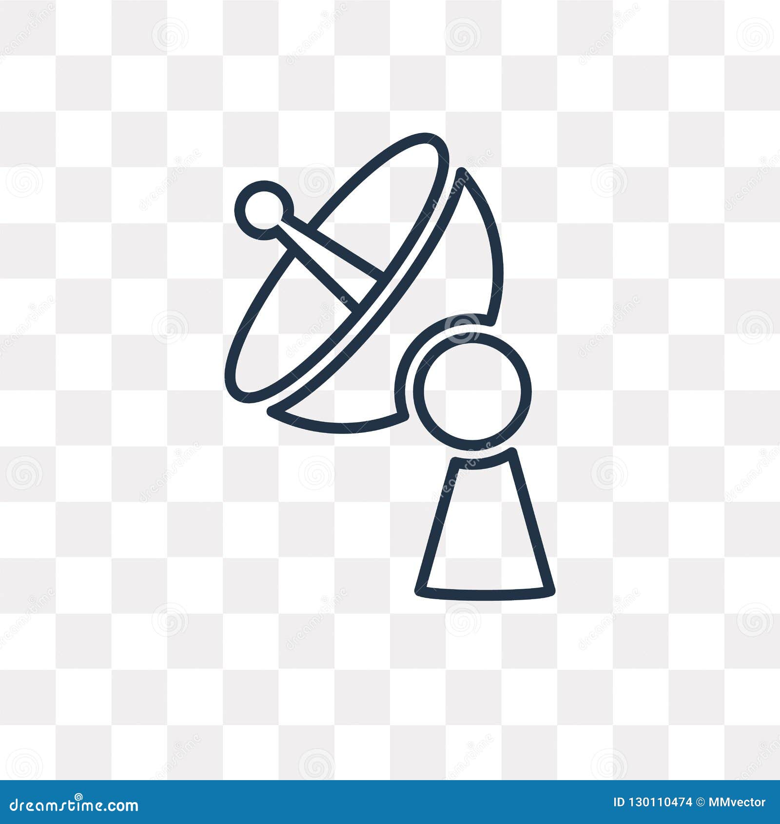 Satellite Vector Icon Isolated on Transparent Background, Linear Stock ...