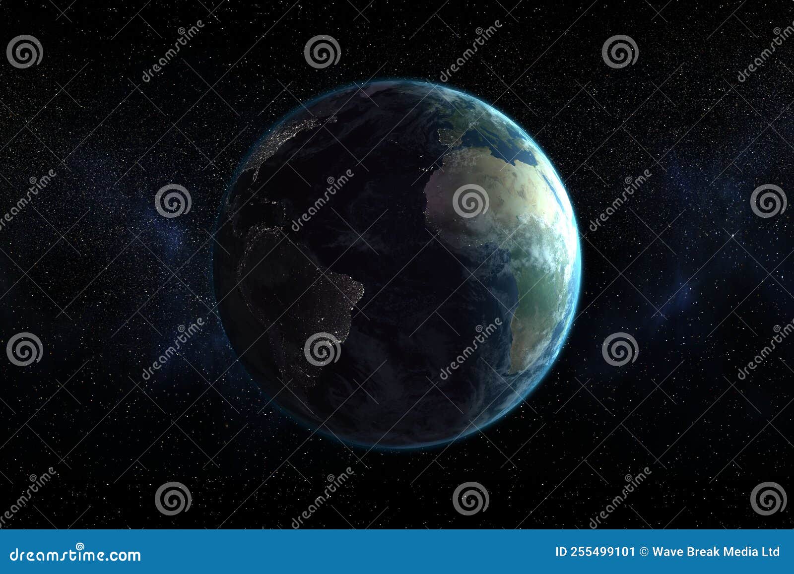 Satellite View of Earth with Pacific Ocean Stock Image - Image of ...