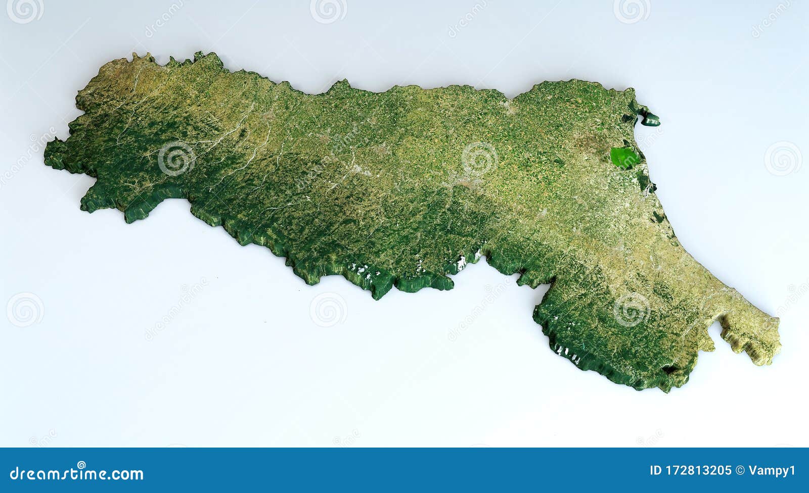 Satellite View of the Emilia-Romagna Region Stock Illustration ...