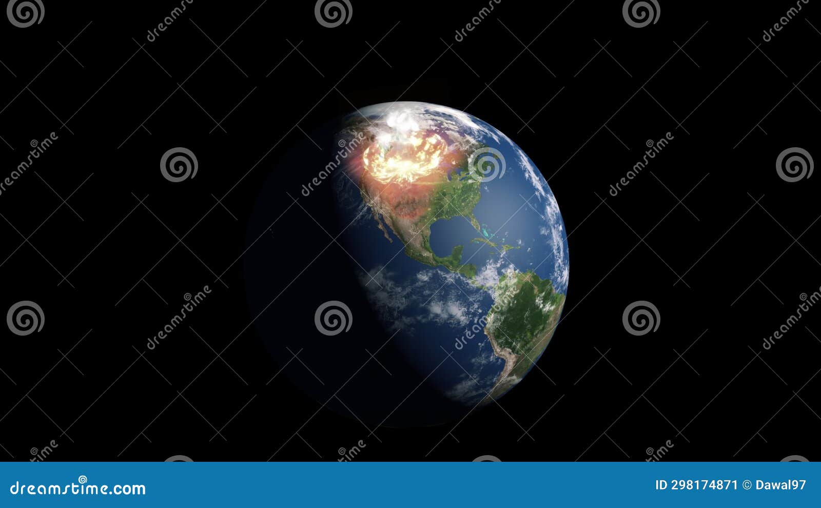 Satellite View of Majestic Devastating Explosion after Asteroid Hits ...