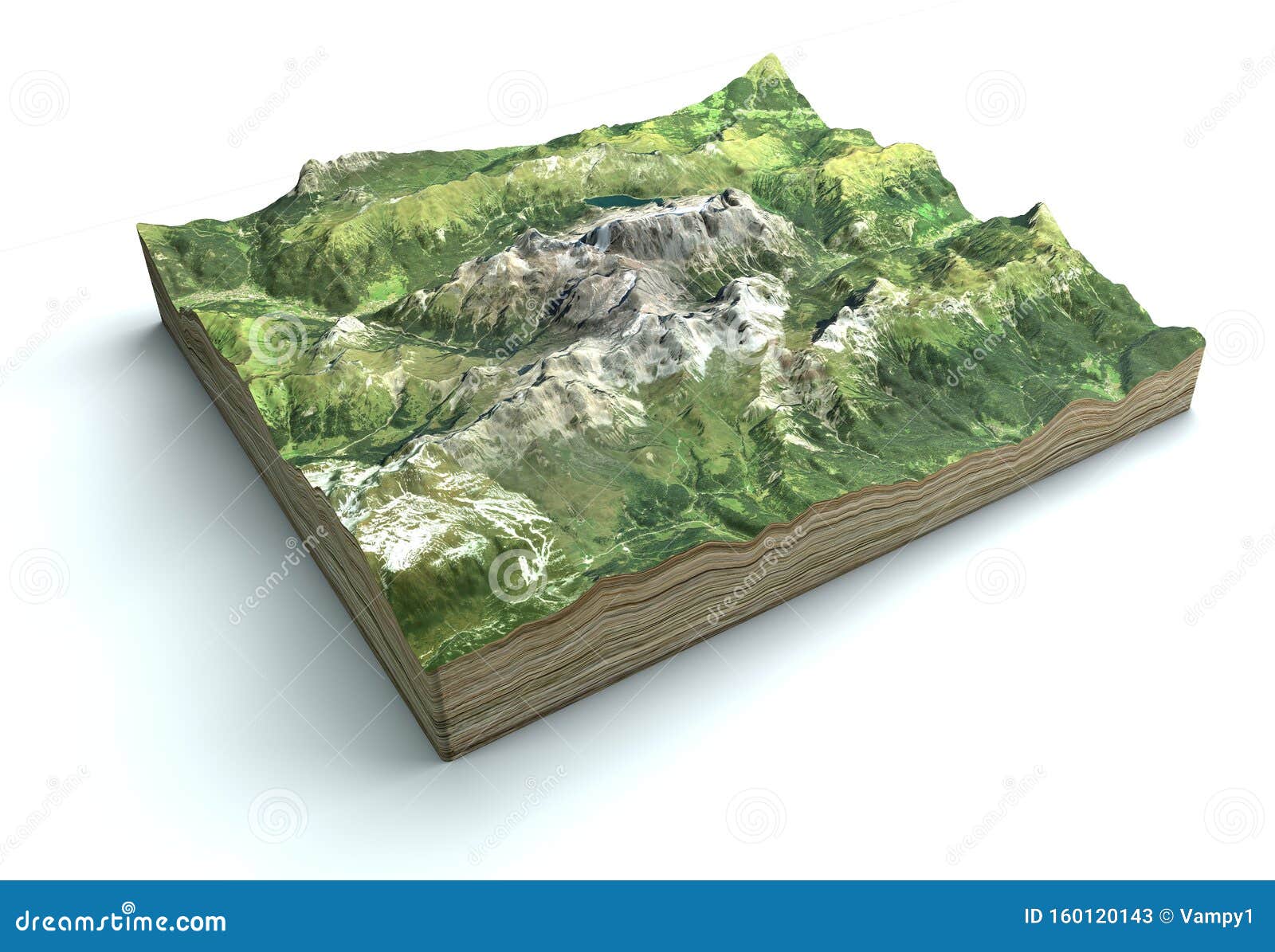 Satellite View of the Marmolada, Dolomites, Mountain Range of the Alps ...