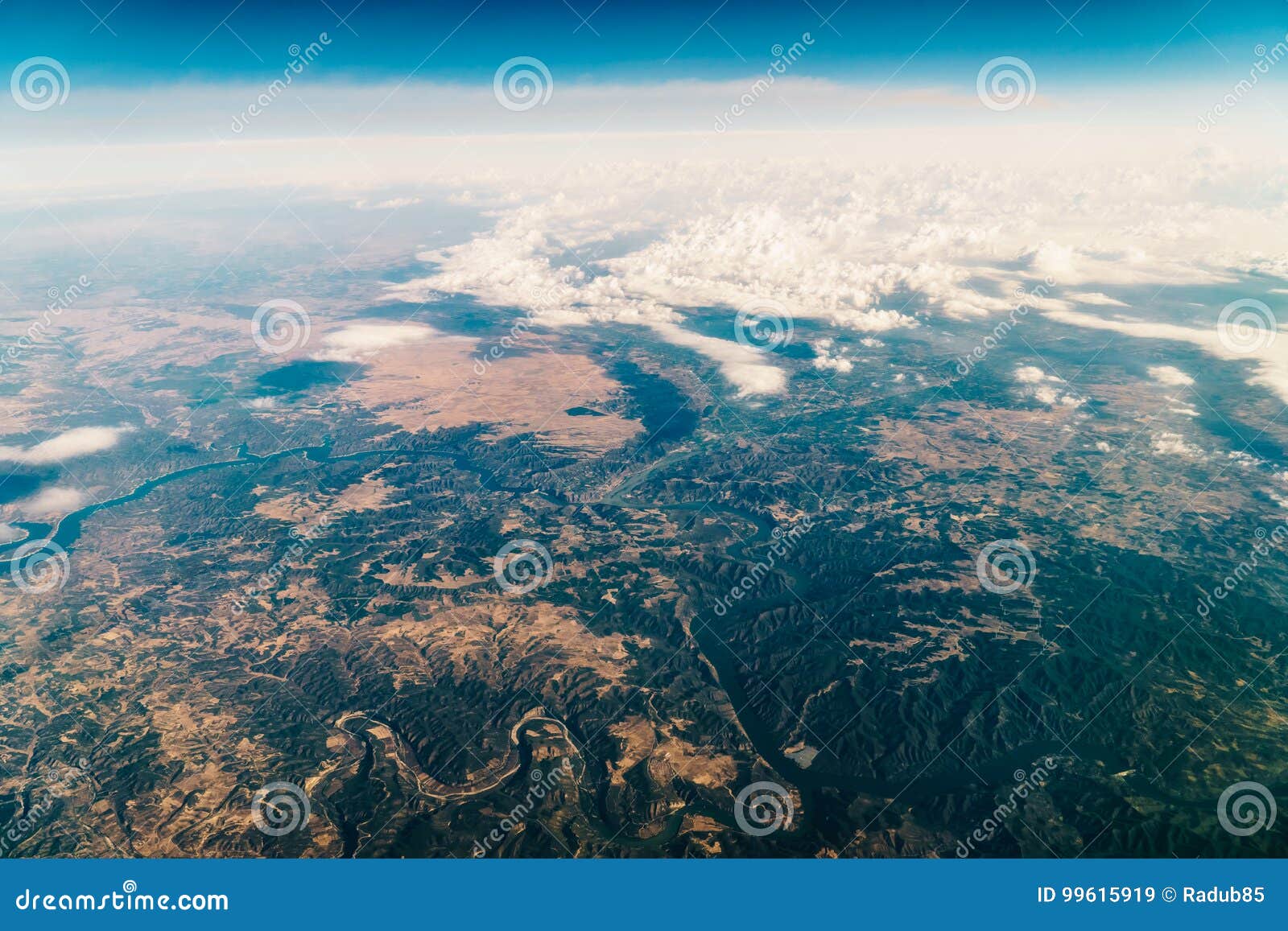 Satellite View of Earth Horizon Stock Image - Image of blue ...