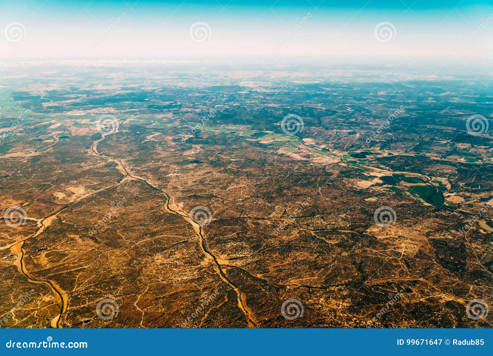 Satellite View of Earth Horizon Stock Image - Image of climate, layer ...