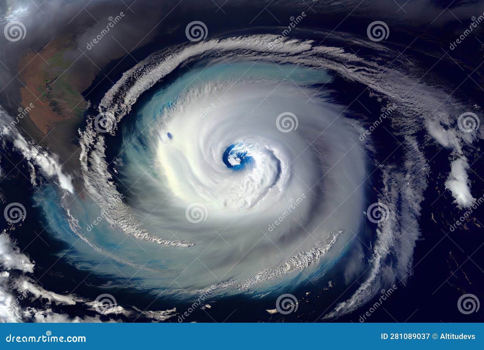 A Satellite View of a Tropical Cyclone, with Clouds and Rain Bands ...