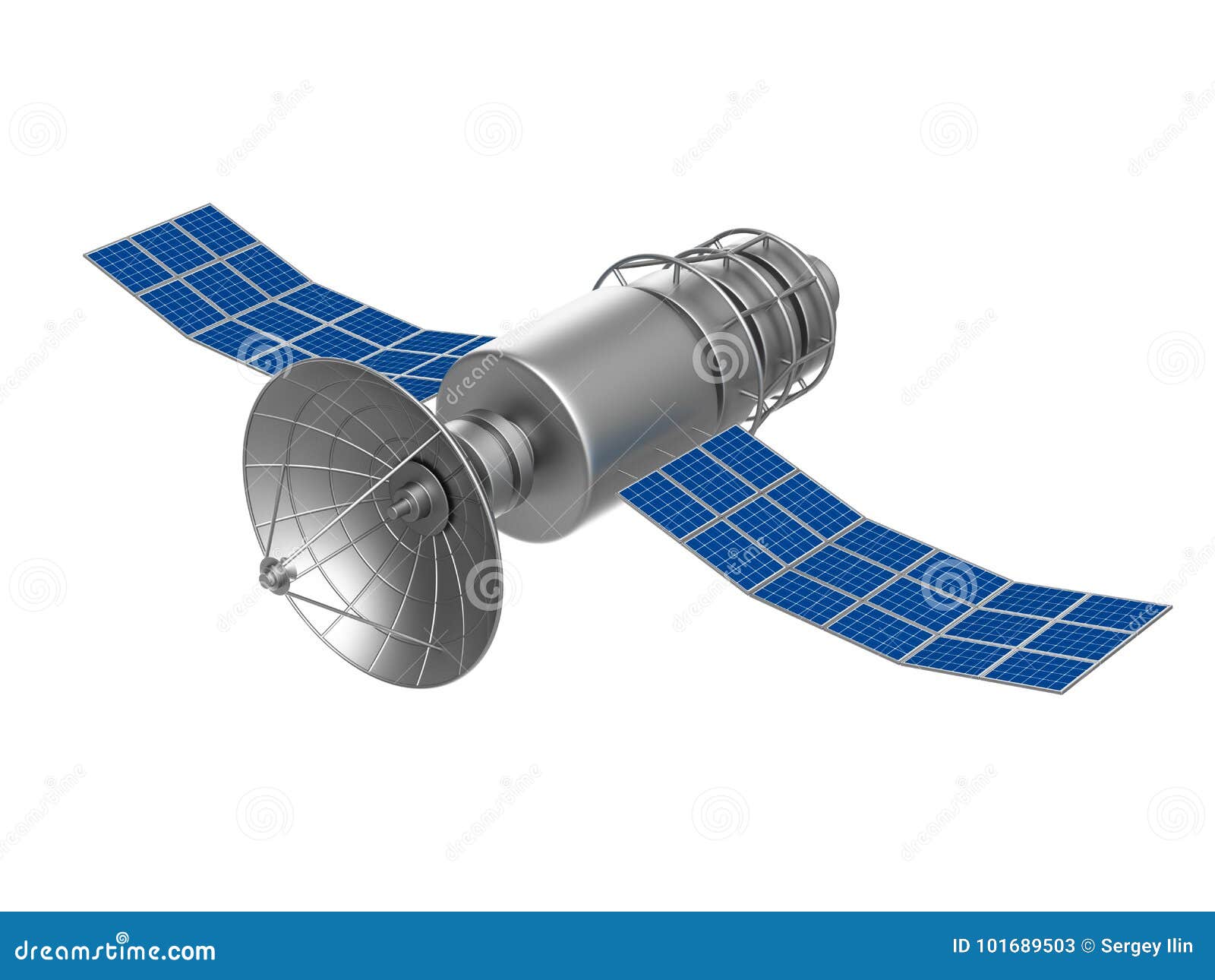 Satellite on White Background. Isolated 3D Illustration Stock ...