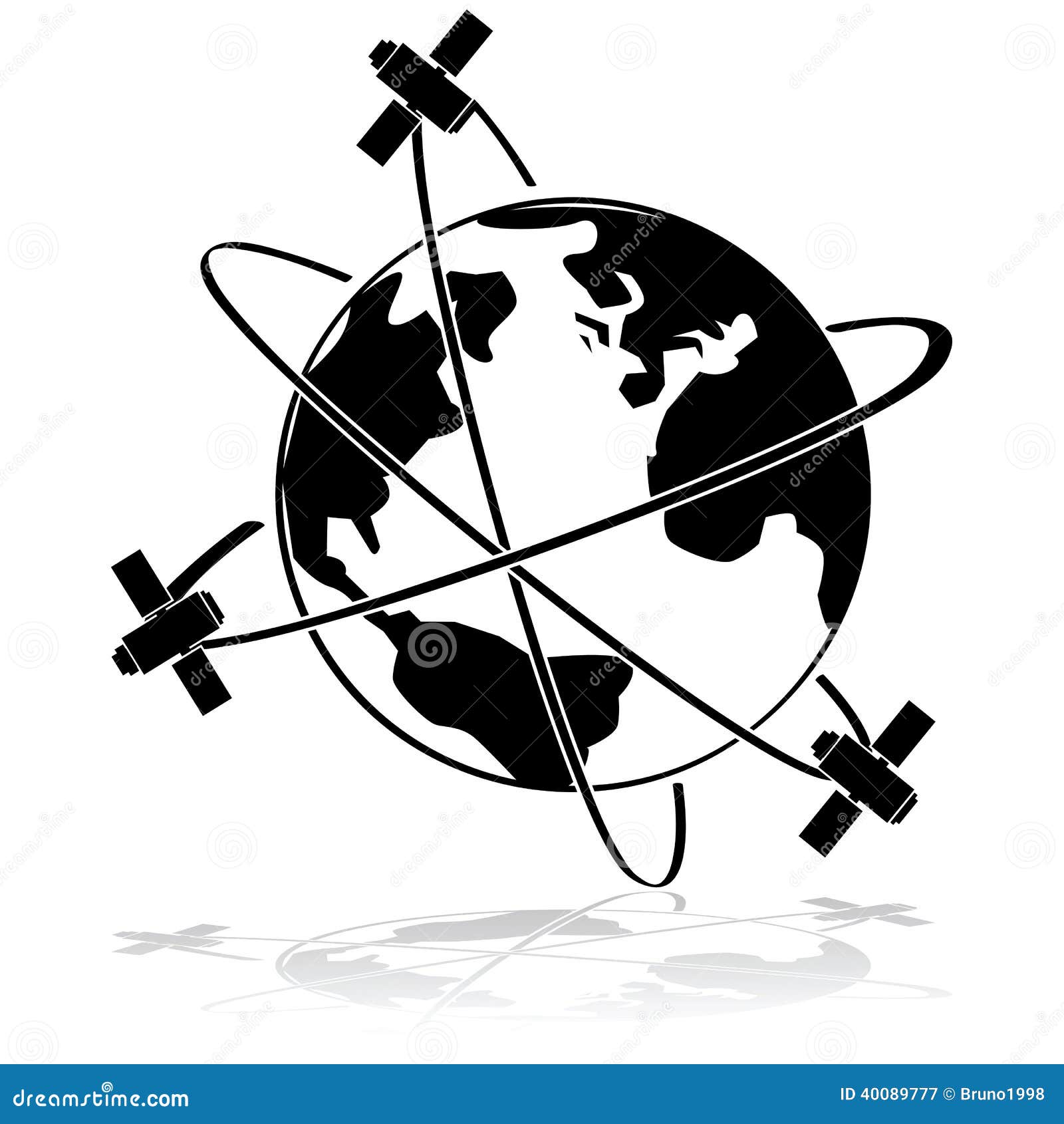 Satellites in orbit stock vector. Illustration of satellite - 40089777