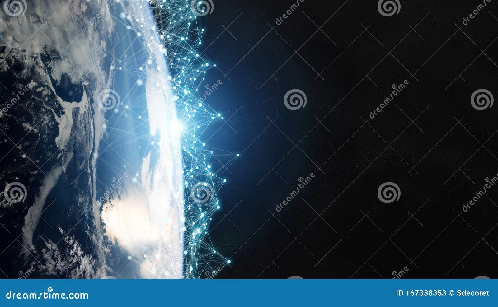 Satellites Sending Datas Exchanges and Connections System Over the ...