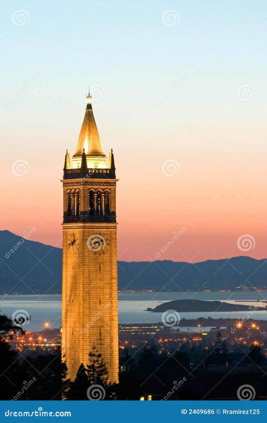 Sather Tower stock photo. Image of bell, embarcadero, church - 2409686