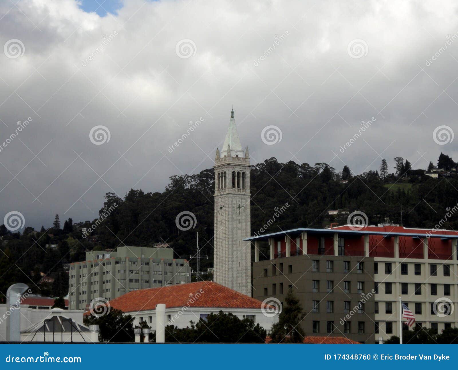 Sather Tower and the Campus of the University of California Editorial ...