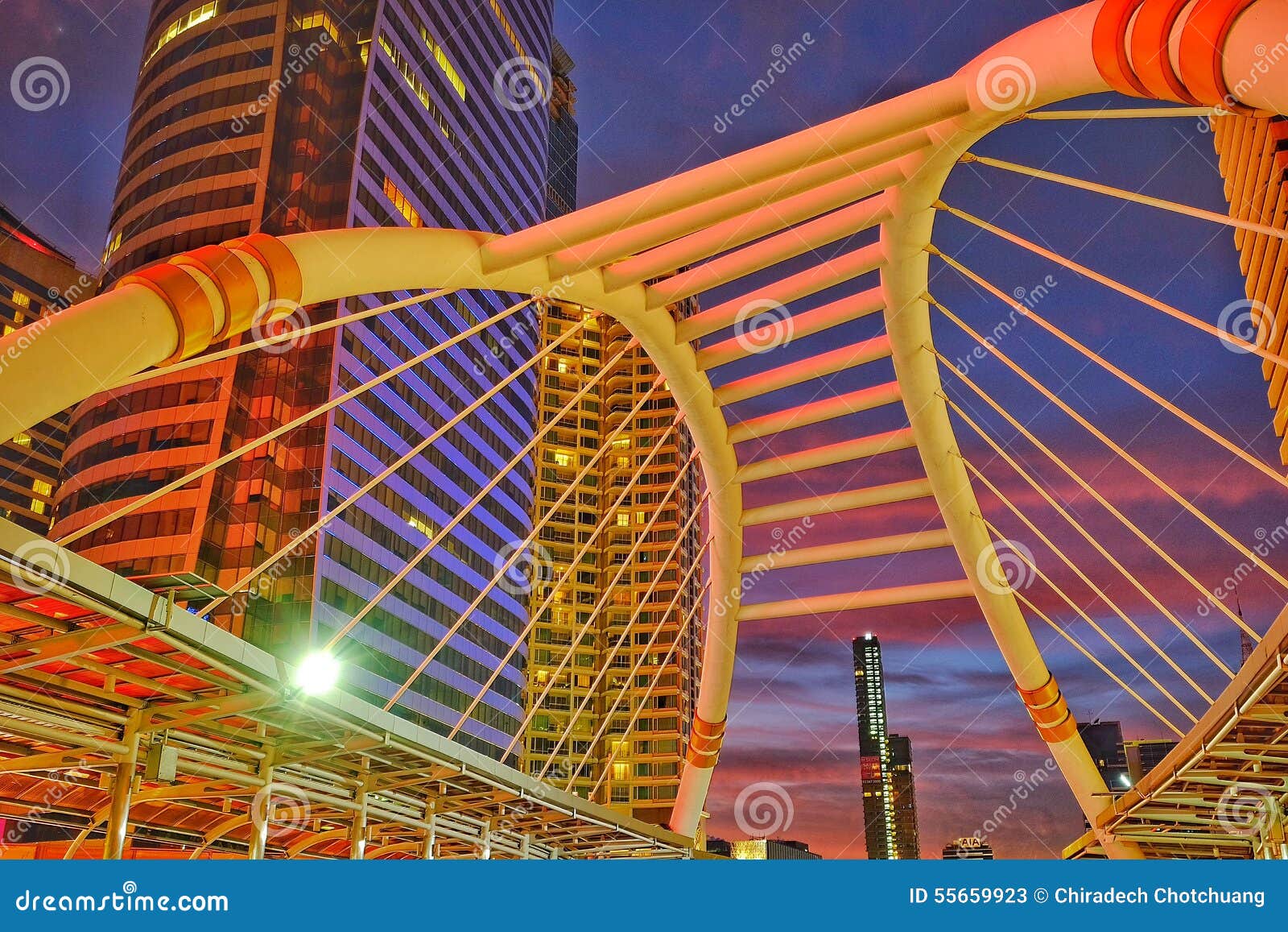 Sathorn Bridge stock image. Image of thailand, tourism - 55659923