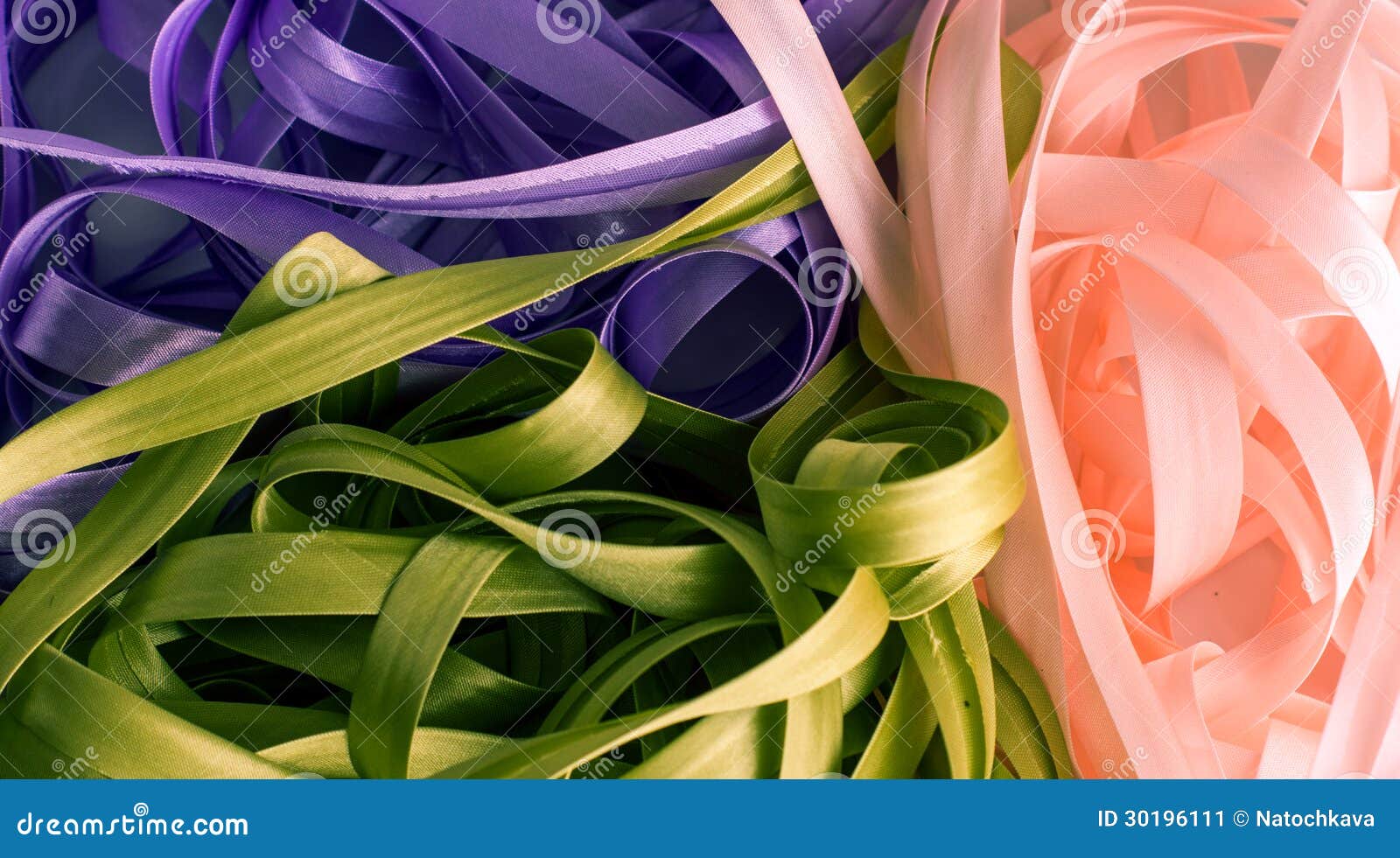 Bunch of Pink Ribbons Purple and Green Stock Image - Image of textile ...