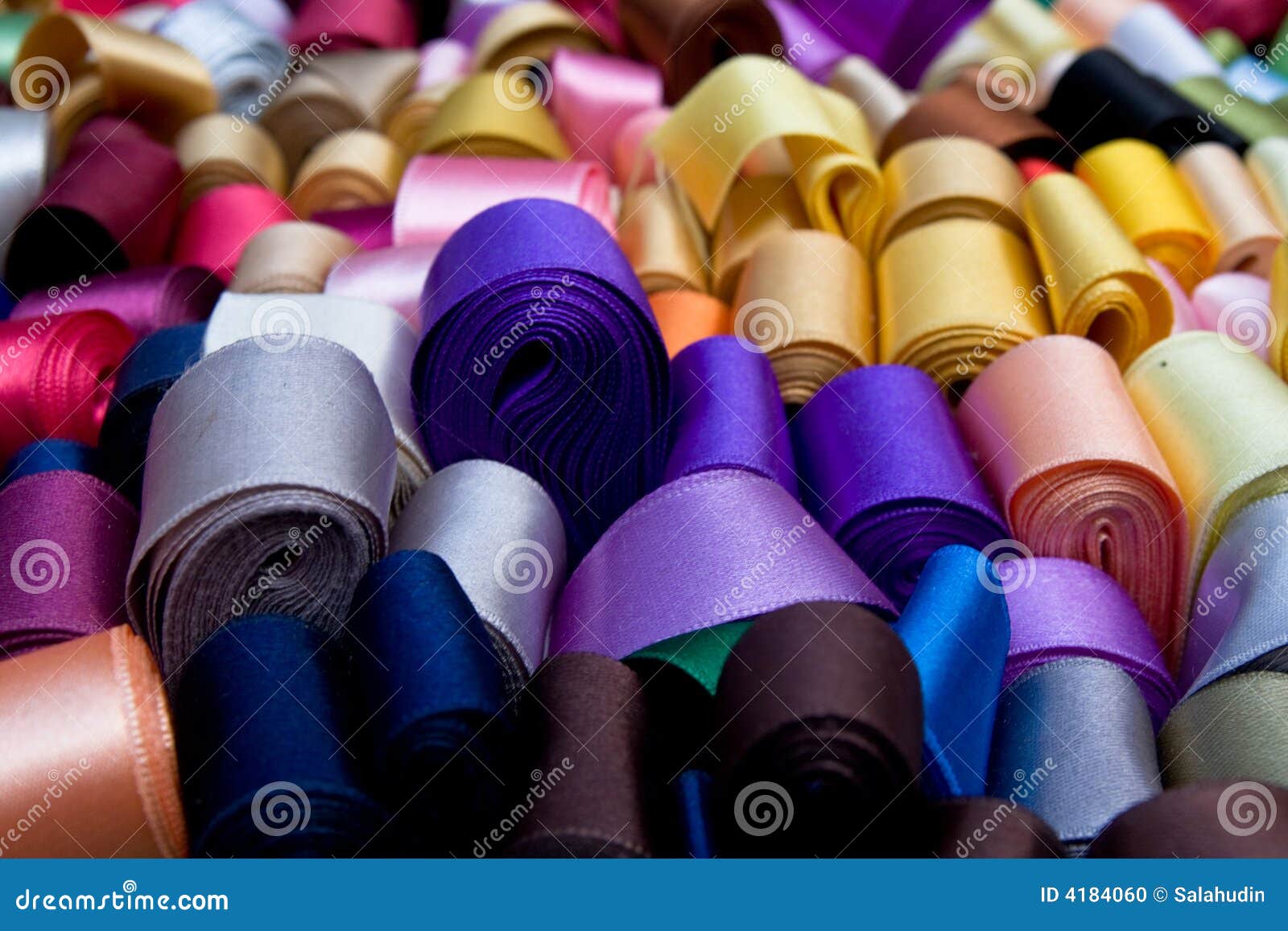 Satin Ribbons stock photo. Image of textiles, craft, bunch - 4184060