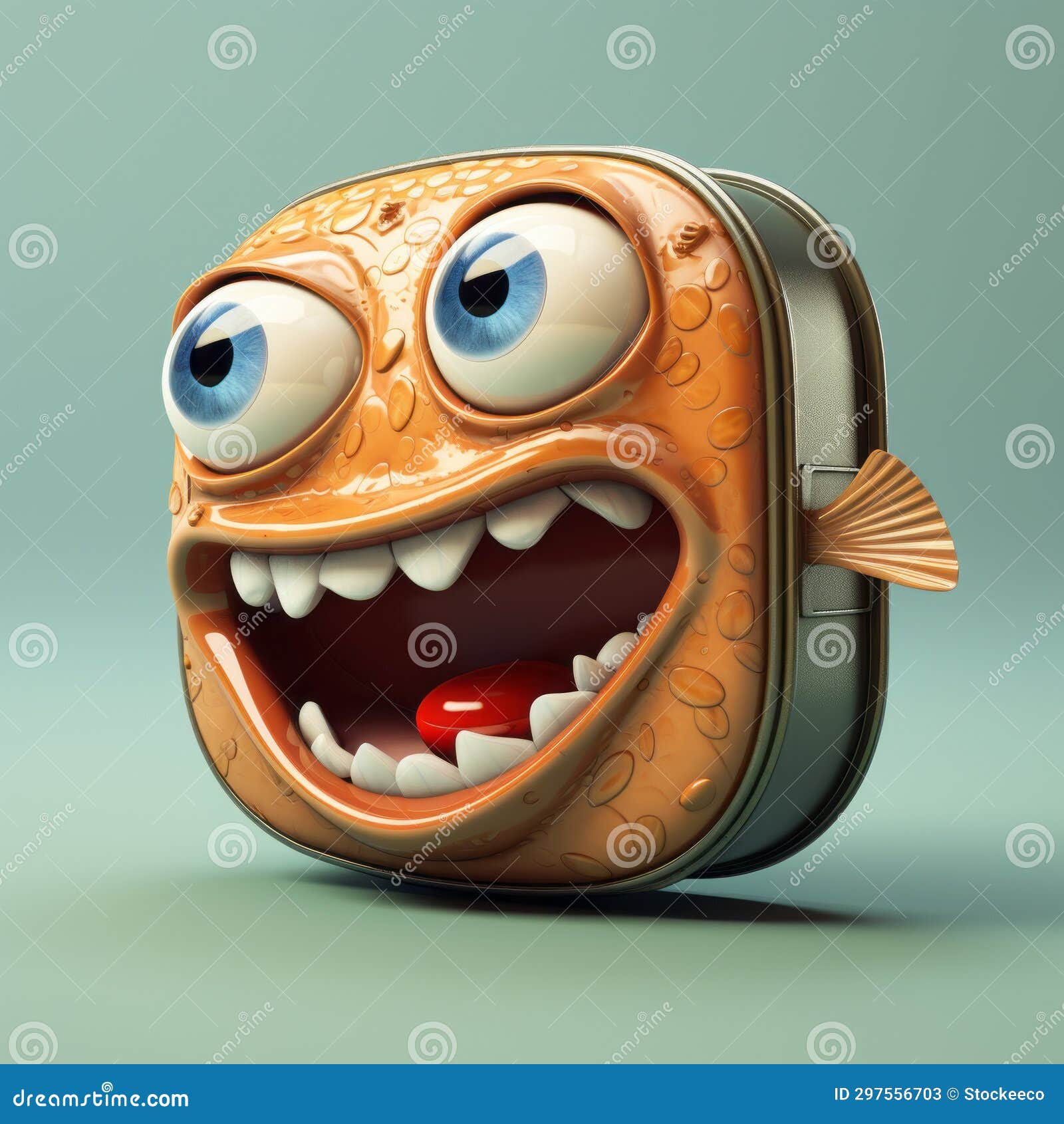 Quirky 3d Fish Illustration with Open Mouth - Unique and Playful Design ...