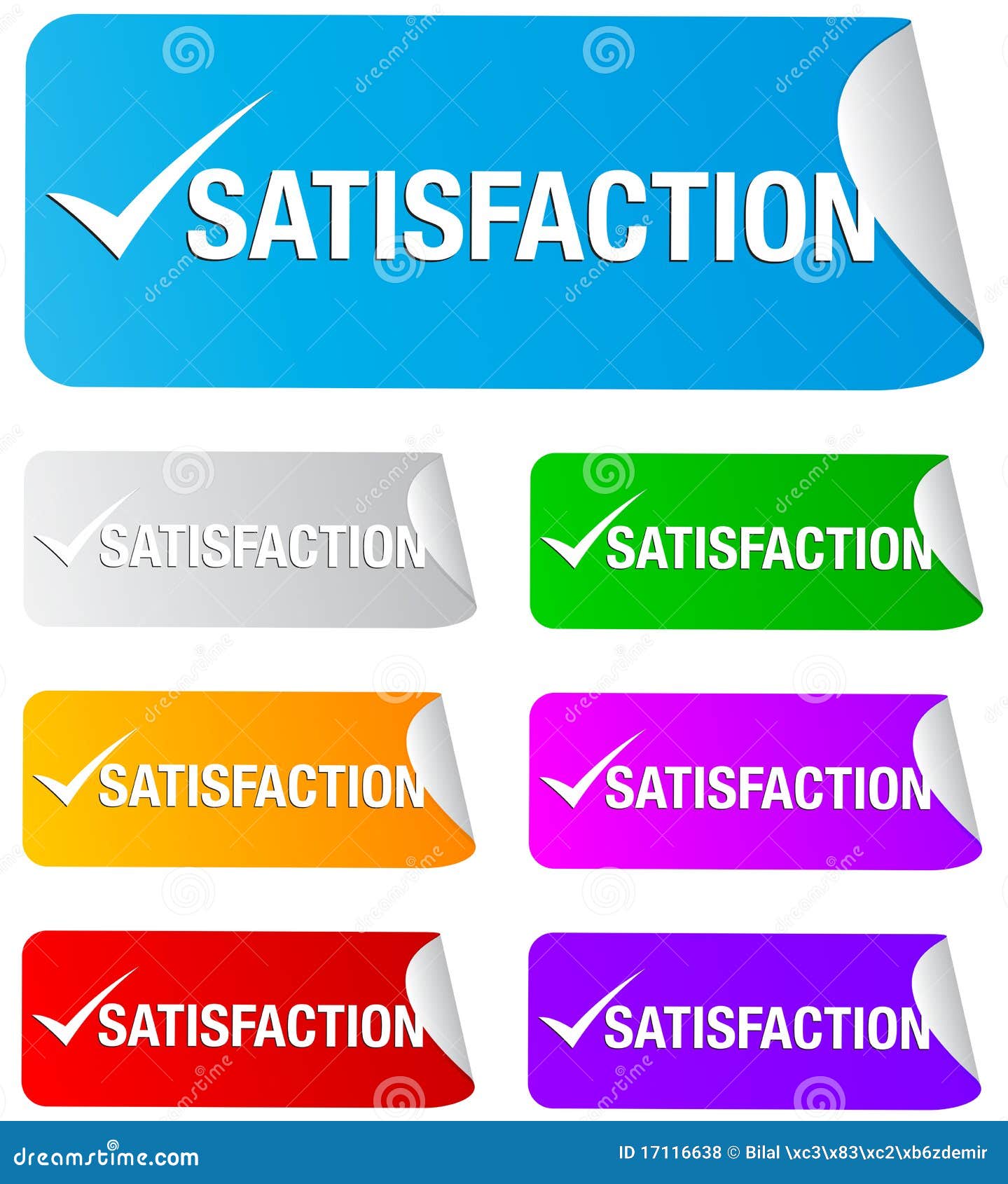 Satisfaction Check Mark,rectangular Stickers Stock Vector ...